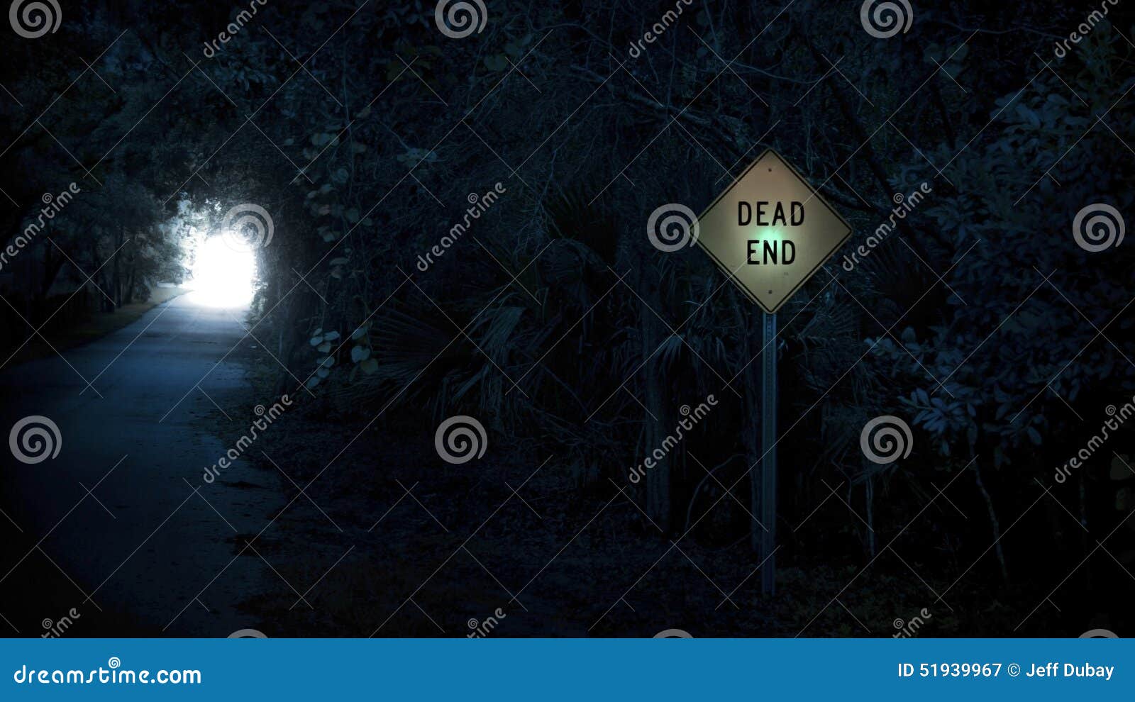 Dead End stock image. Image of dark, sign, night, road - 51939967