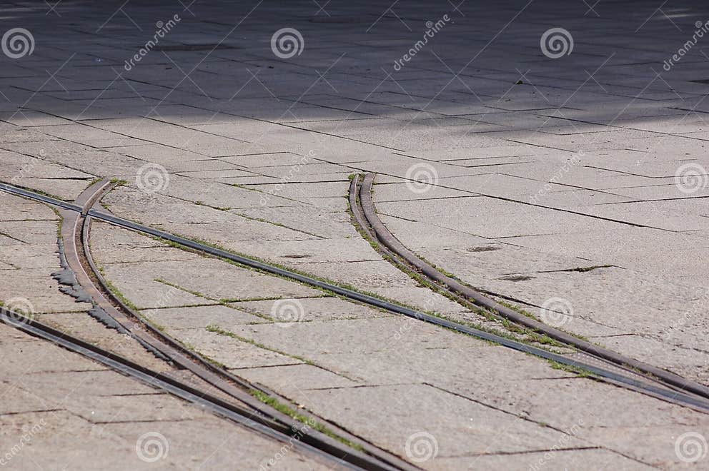 Dead-end track stock photo. Image of town, tiles, steel - 4329380