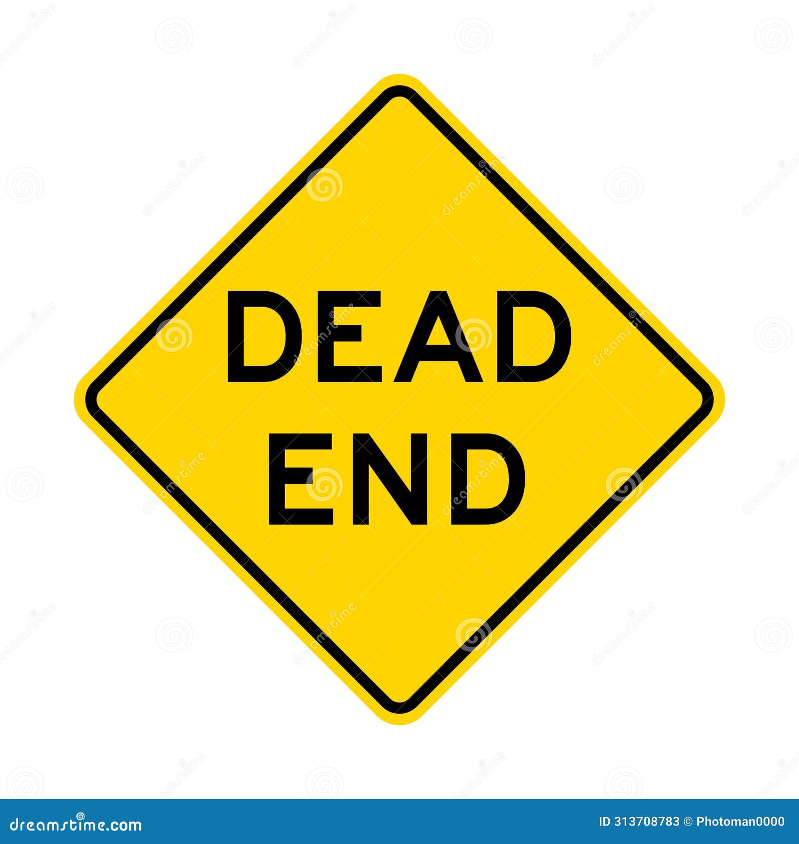 Dead end warning road sign stock illustration. Illustration of beware ...