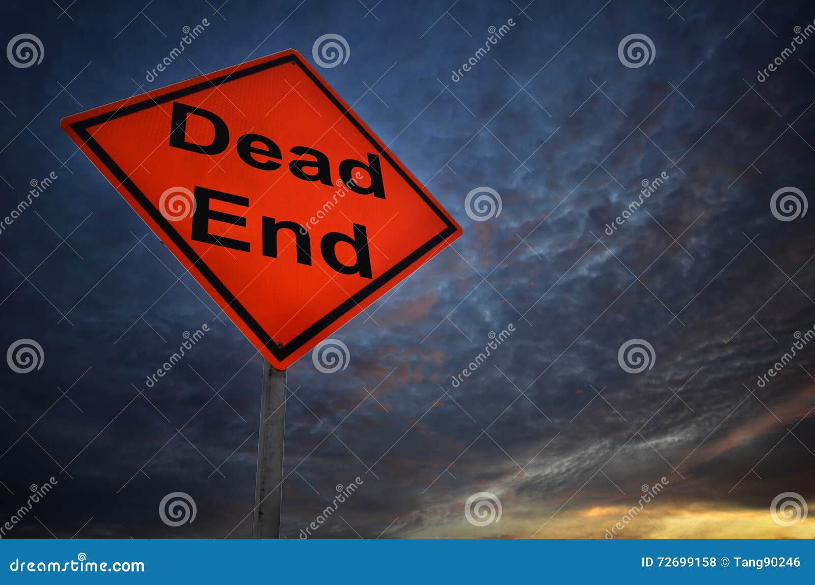 Dead end warning road sign stock photo. Image of information - 72699158