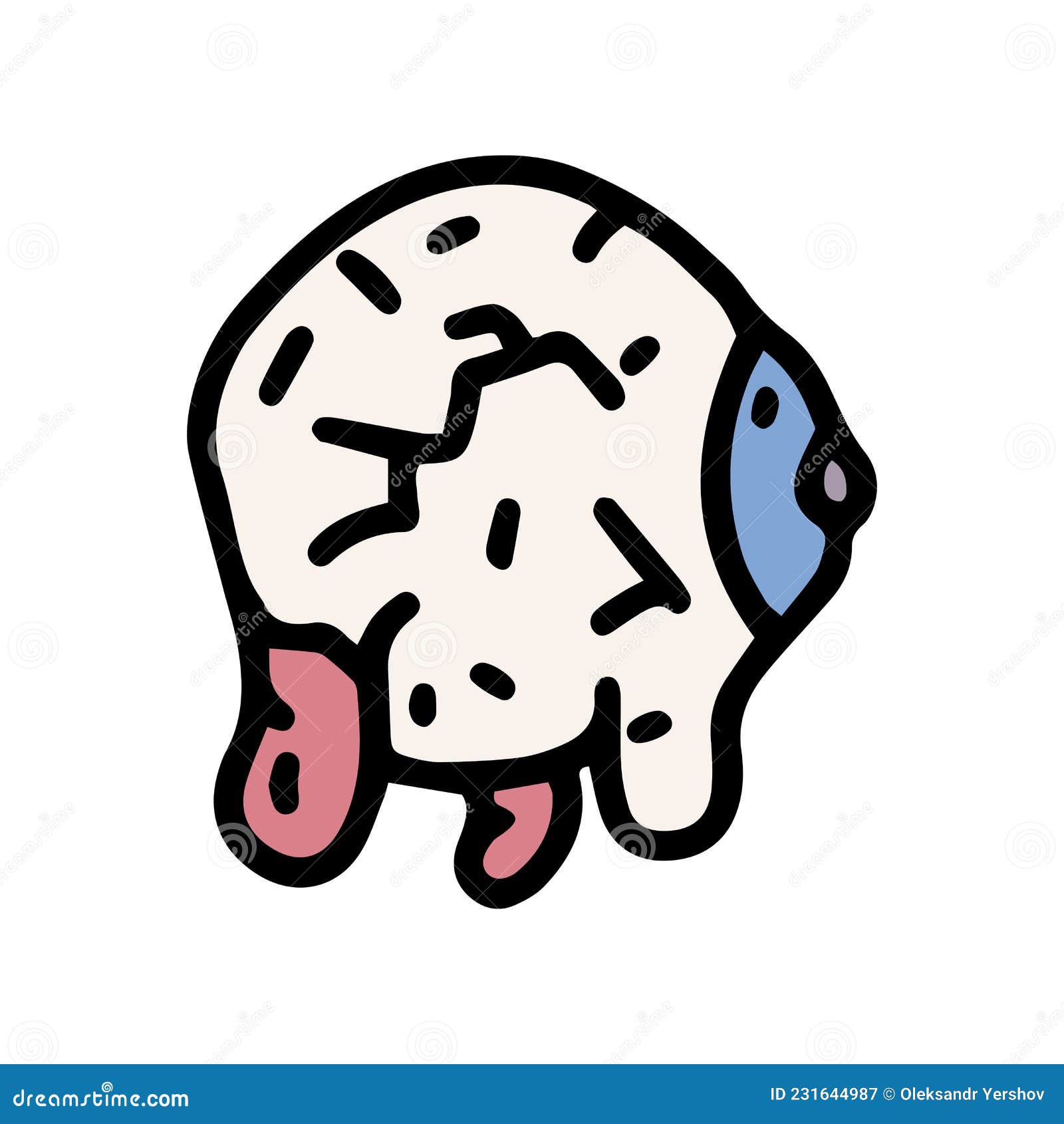 Dead Eyeball Color Vector Doodle Simple Icon Stock Vector ...