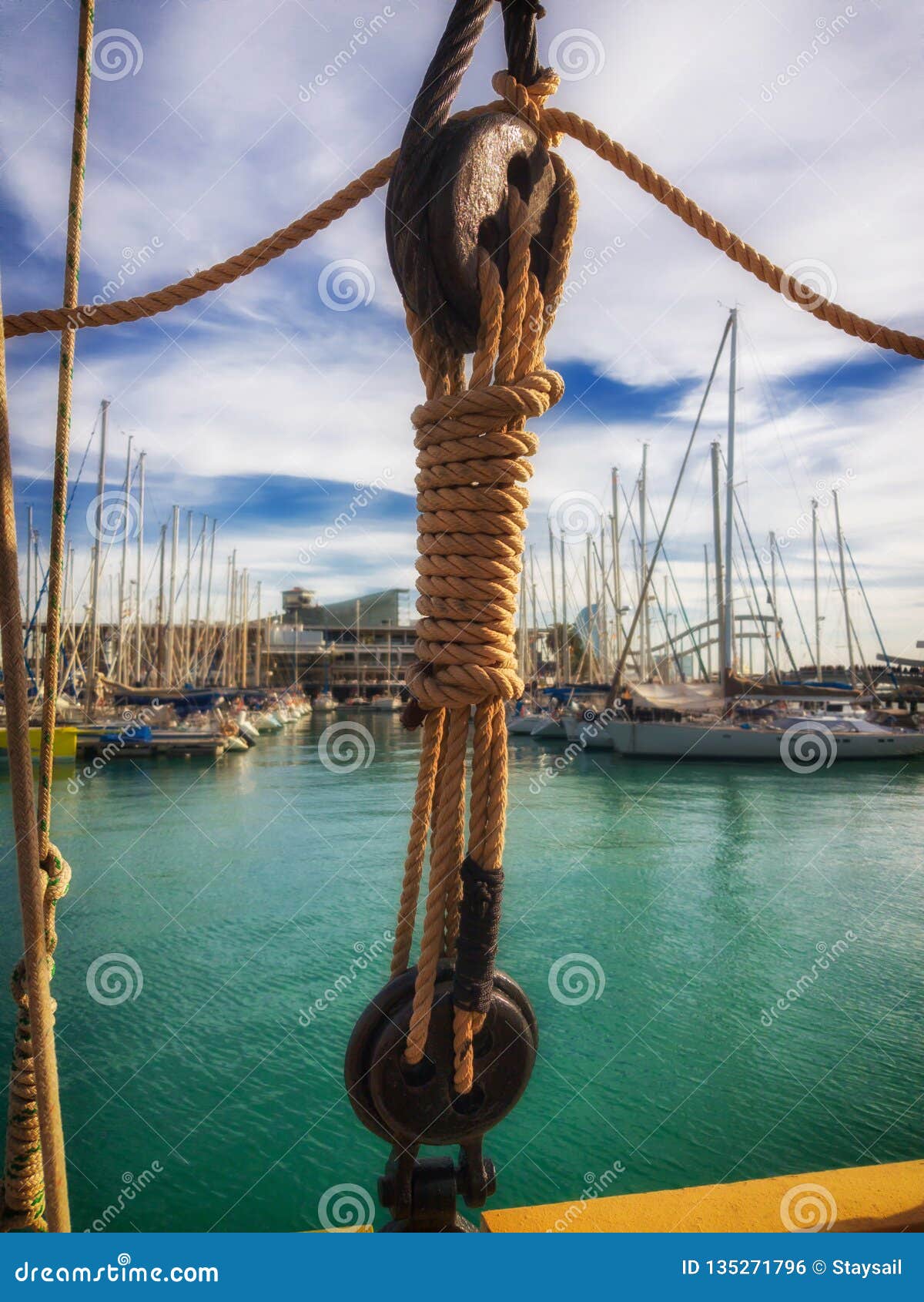 The Dead Eyes. Standing Rigging of a Sailing Ship Stock Photo - Image ...