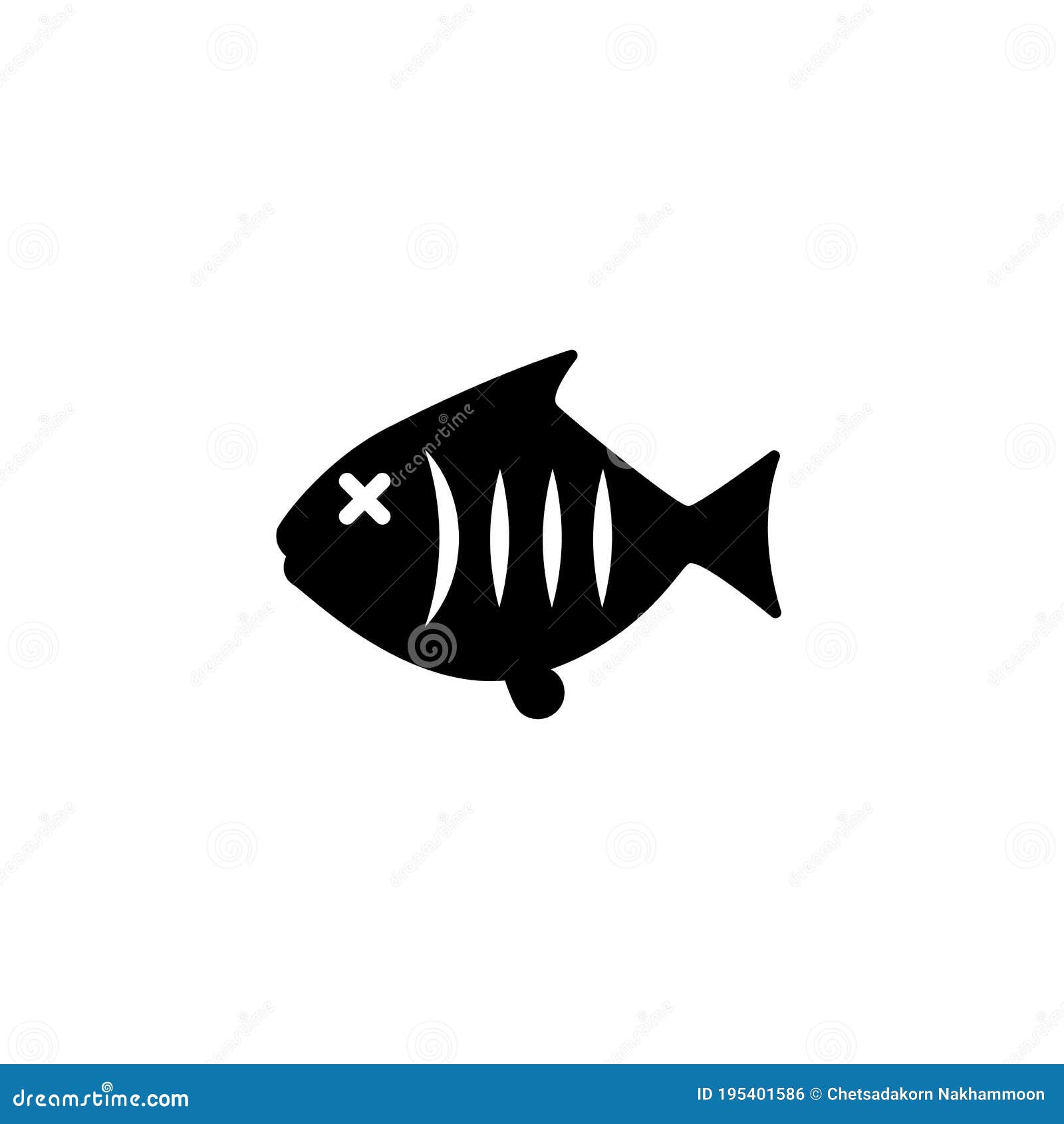 Dead Fish Icon Isolated Vector on White Stock Vector - Illustration of ...