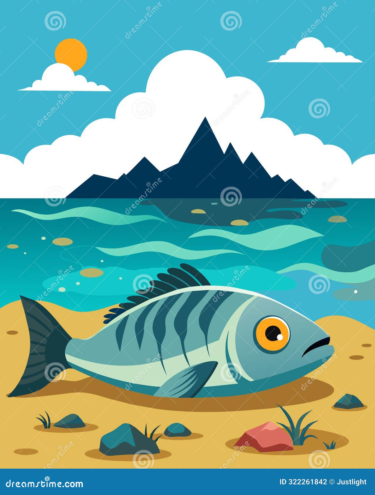 A Dead Fish Washes Up On Shore A Poignant Reminder Of The Devastating ...