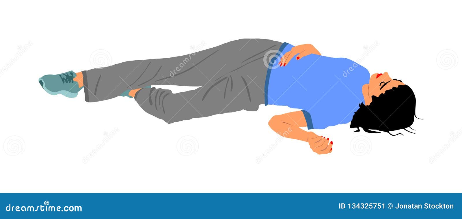Unconscious Man Lying On Rug Stock Image 77900857
