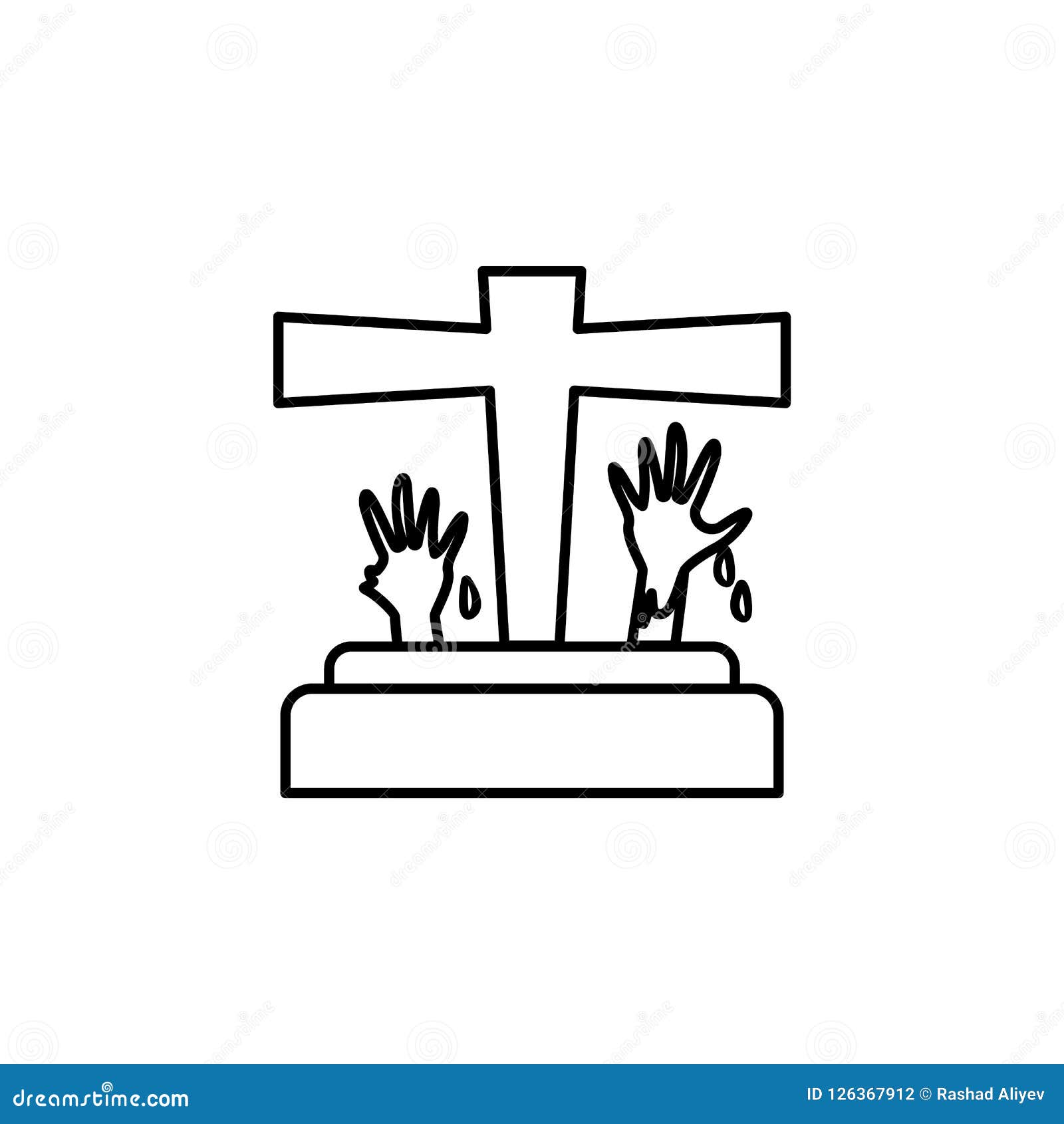 Dead Hands for Halloween Theme Icon. Element of Halloween Holiday Icon ...