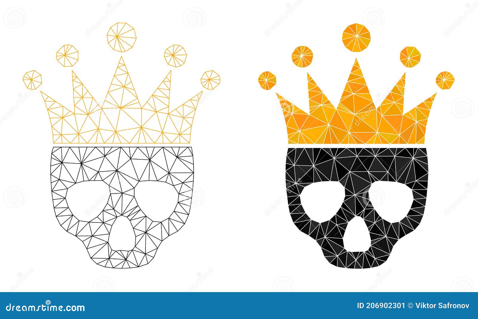 Dead King Triangle and Mesh Icon Stock Illustration - Illustration of ...