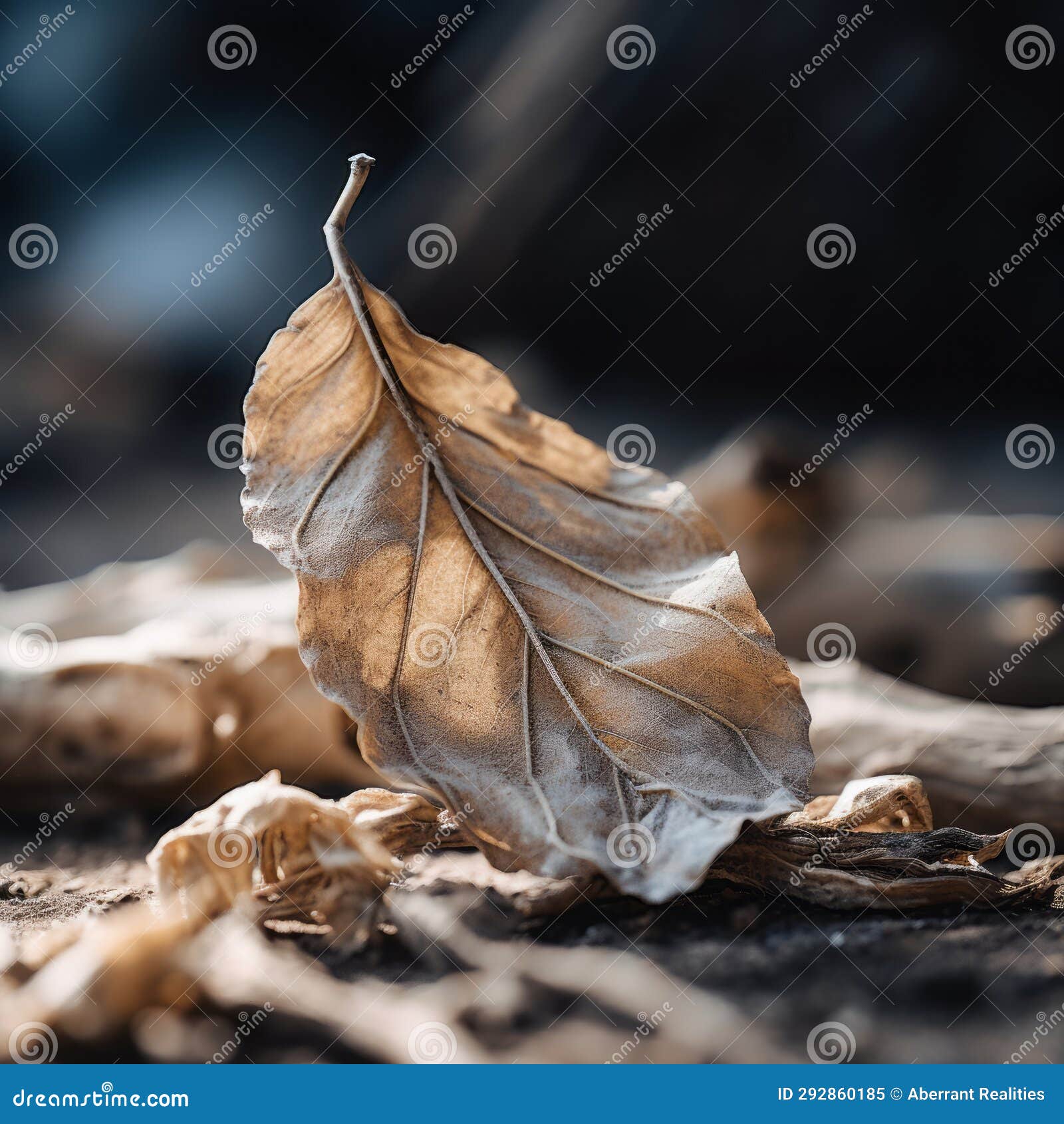A Dead Leaf Laying on the Ground Stock Illustration - Illustration of ...