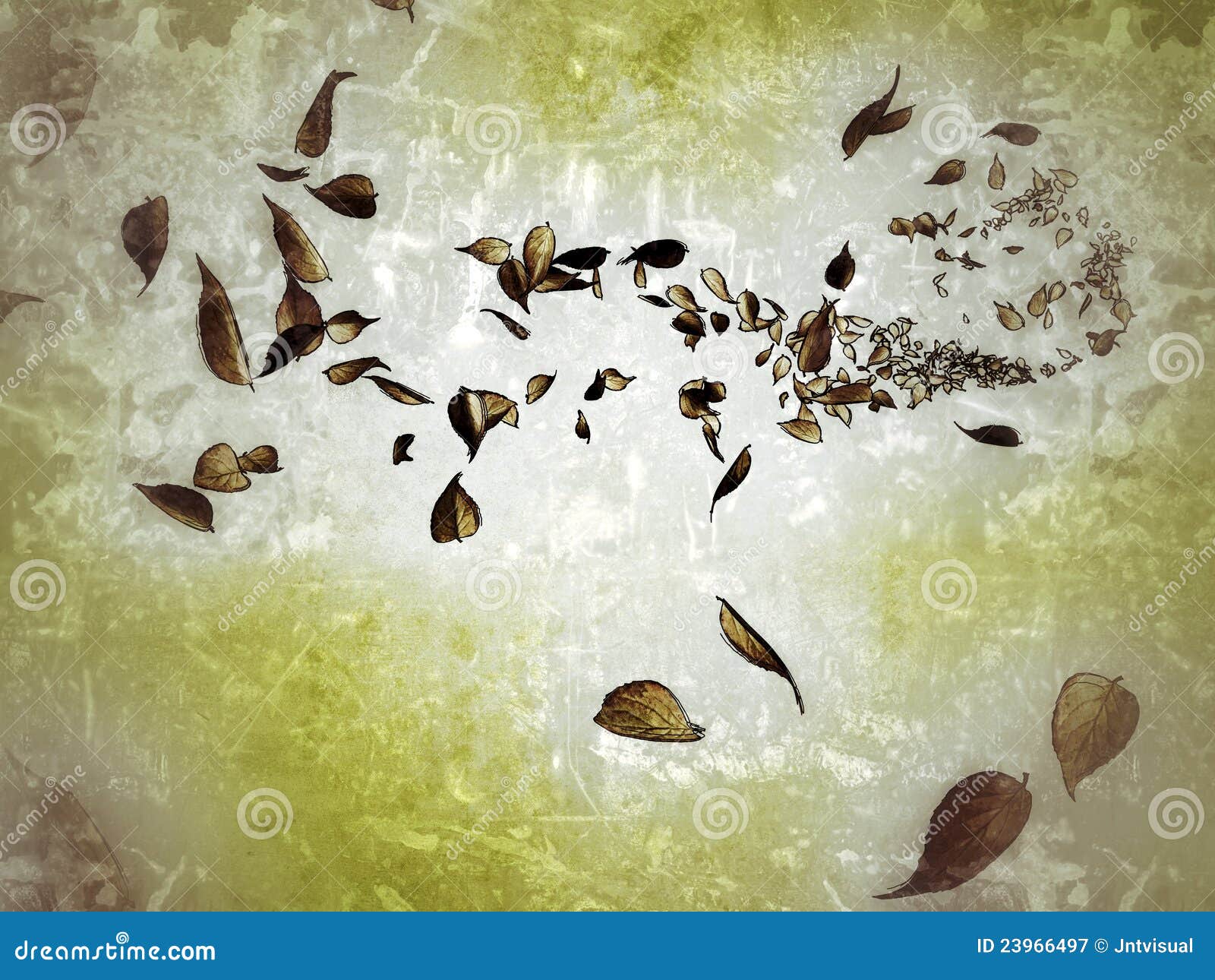 Leaves Blowing In Wind