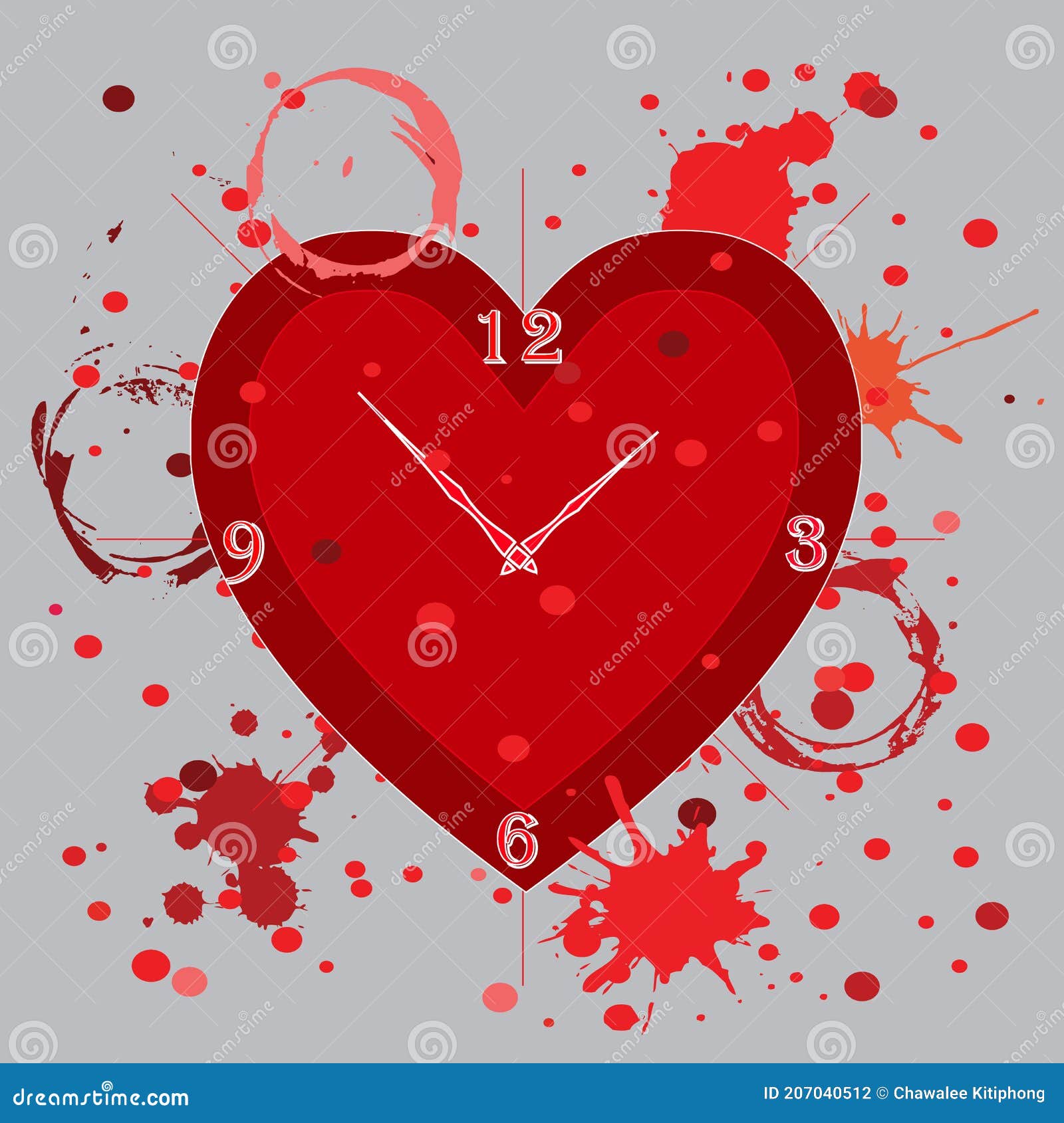 Abstract Clock In Concept Dead Line Hour With Blood Clot Art Vector ...
