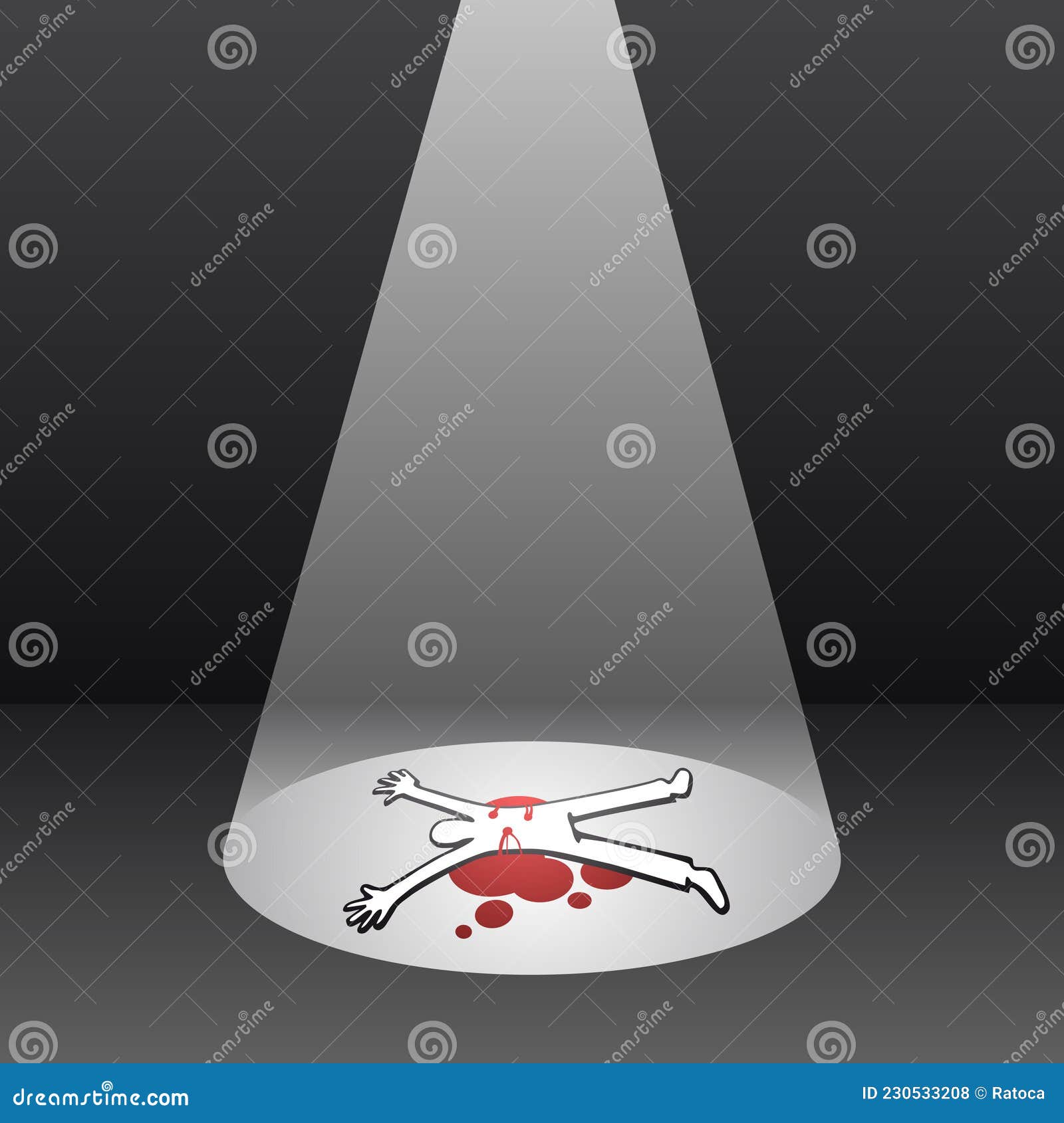 Dead man draw stock vector. Illustration of focus, chalk - 230533208