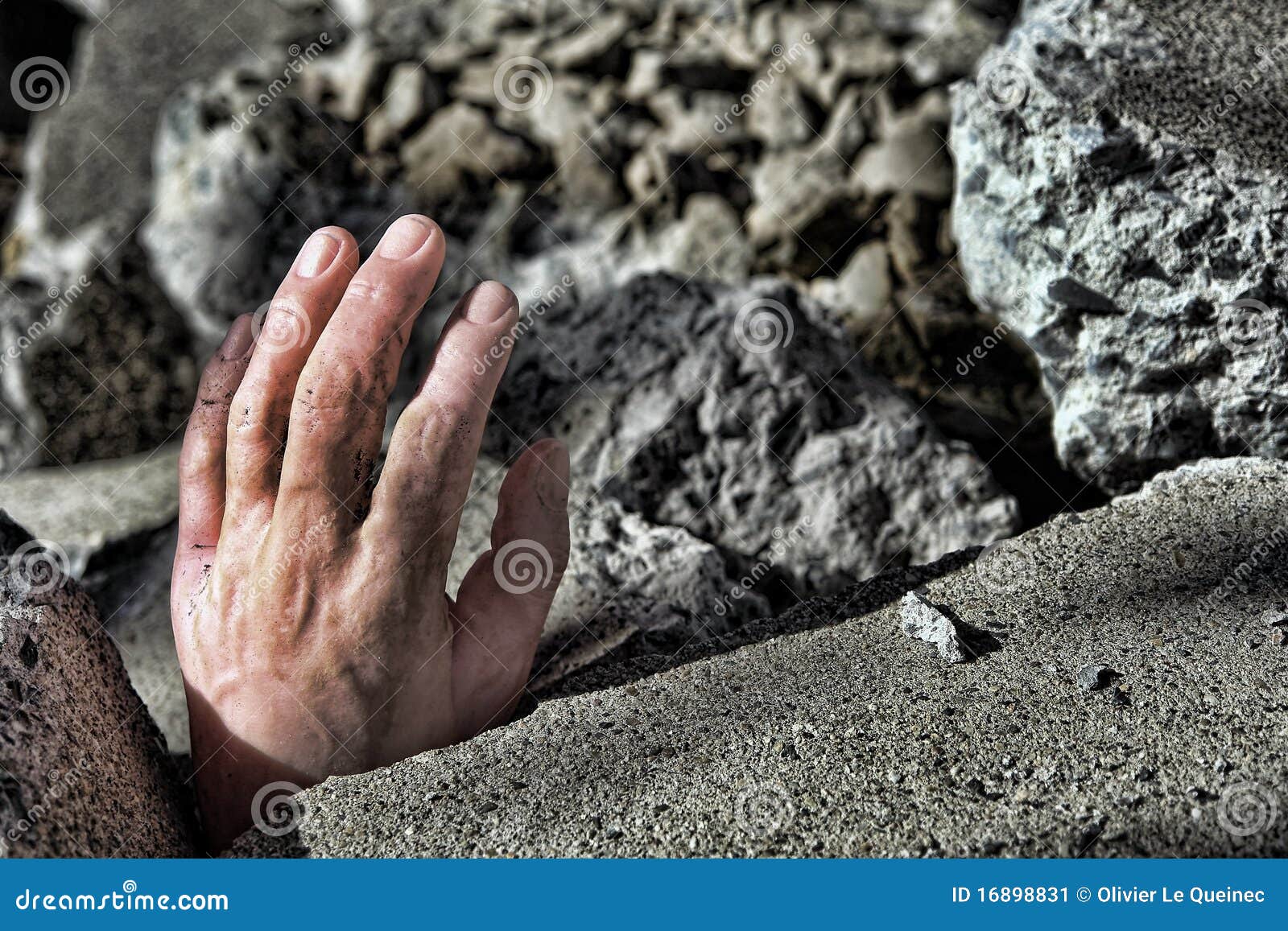 Dead Man Hand in Rubble after Earthquake Disaster Stock Image - Image ...