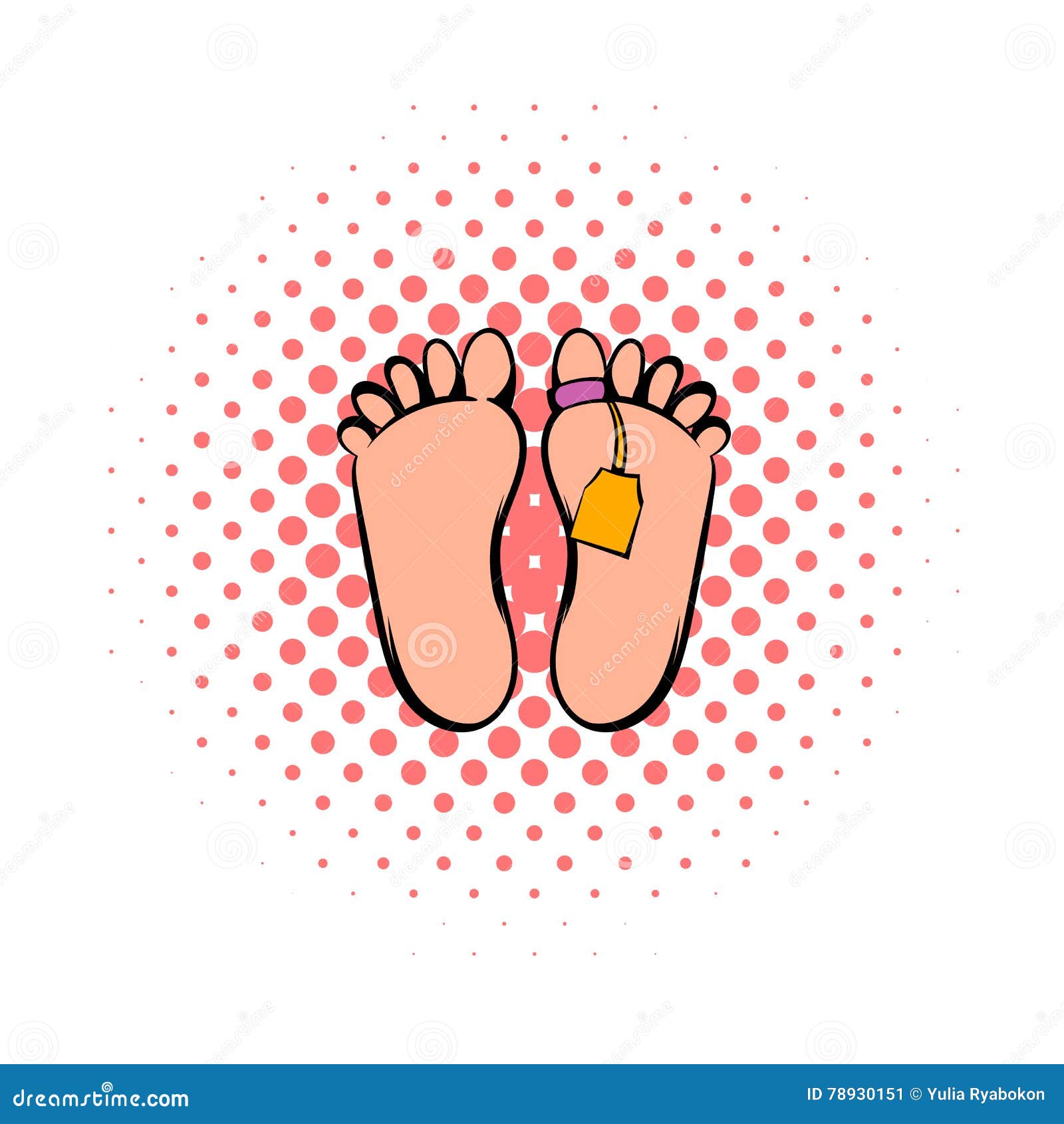 Dead Man Tag Morgue Icon, Comics Style Stock Vector - Illustration of ...