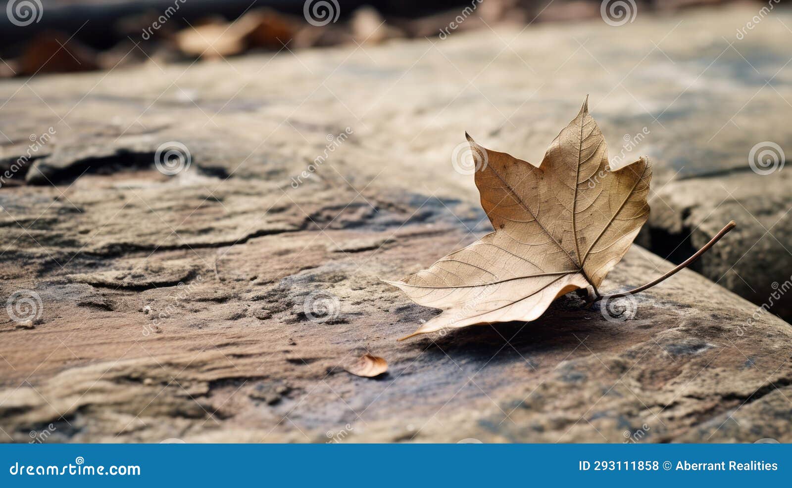 A Dead Maple Leaf Laying on the Ground Stock Illustration ...