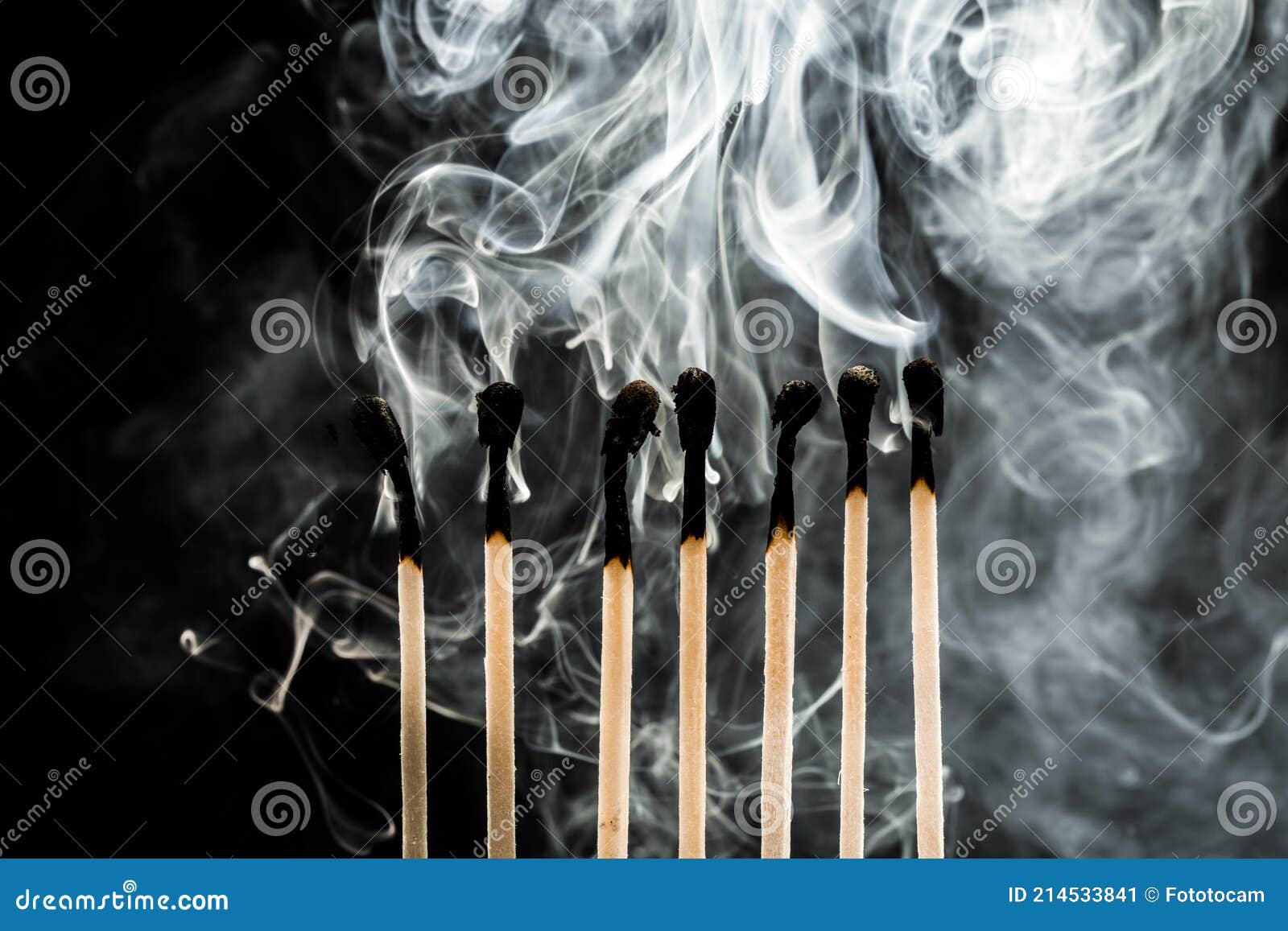 Dead Matches in a Row - Image Stock Image - Image of flame, dark: 214533841