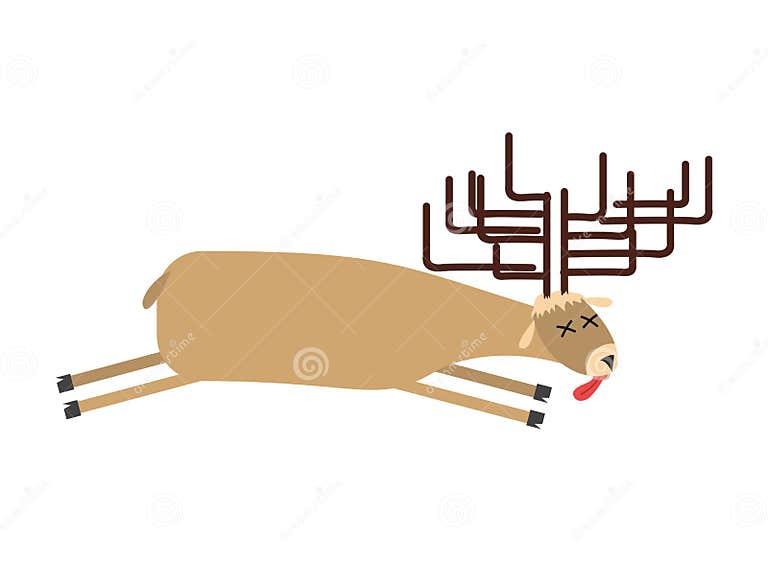 Dead moose. Deer is dead stock vector. Illustration of body - 88033204