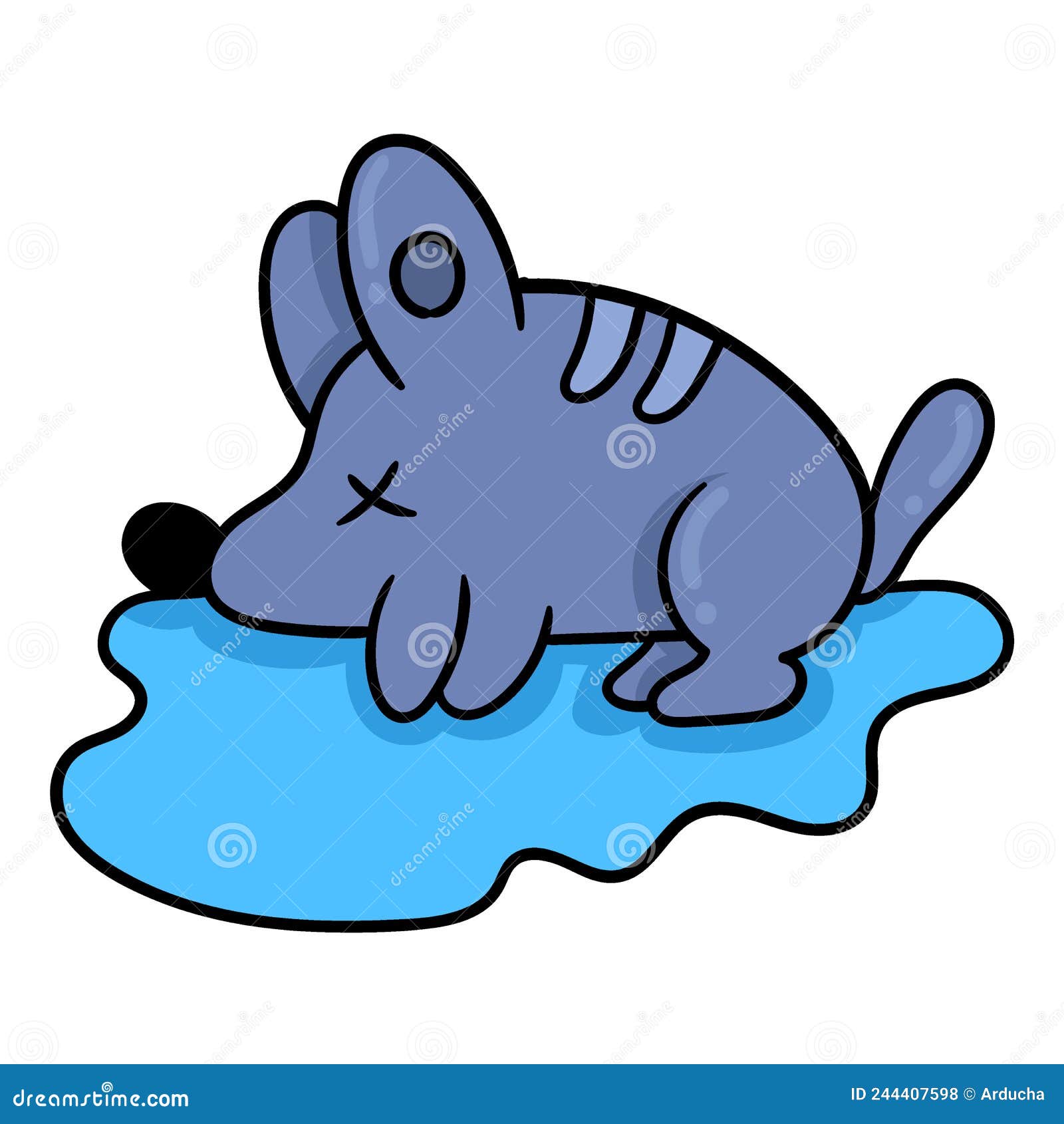 Dead Mouse Corpse Lying, Doodle Icon Image Kawaii Stock Vector ...