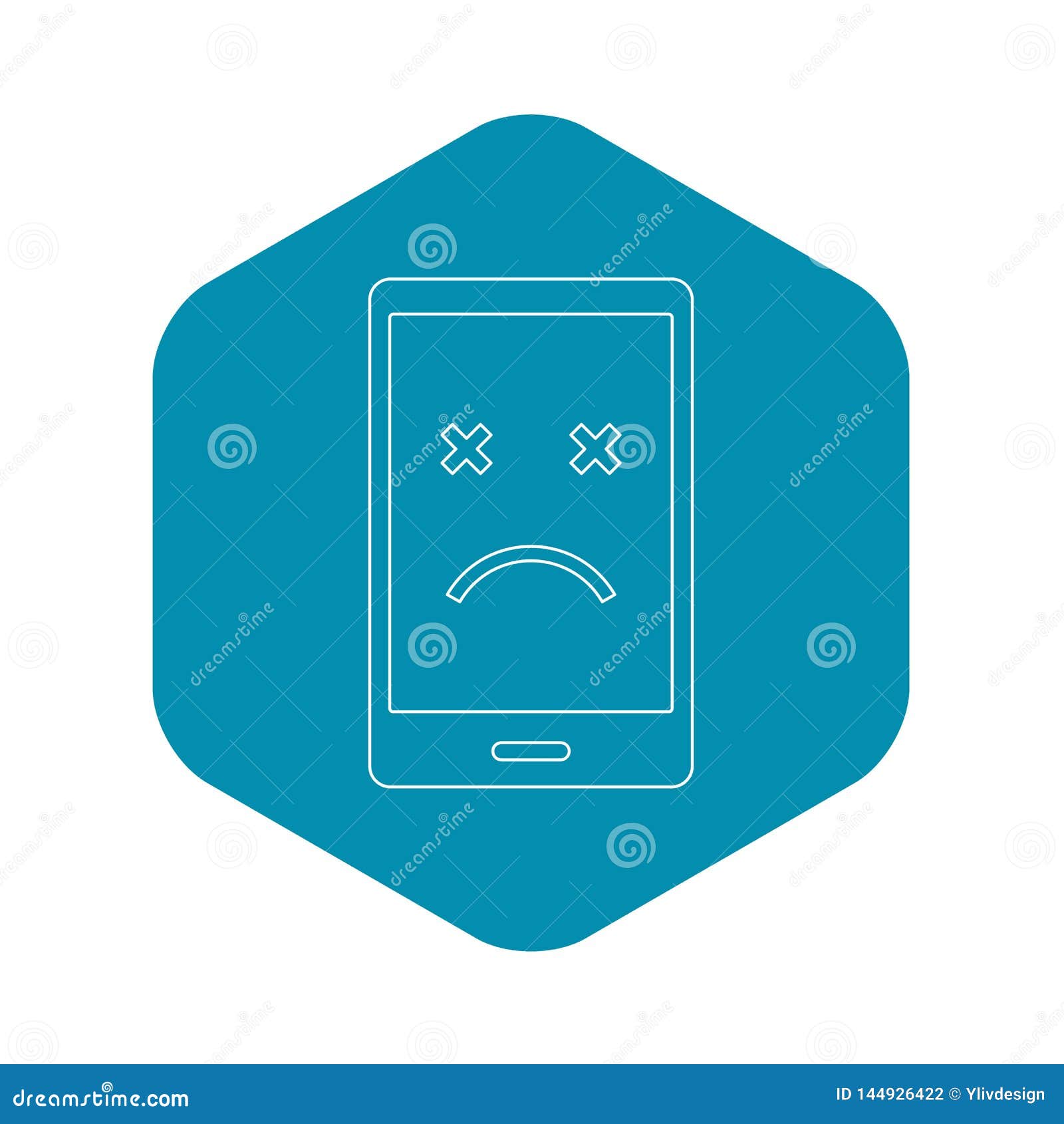 Dead Phone Icon, Outline Style Stock Vector - Illustration of cell ...