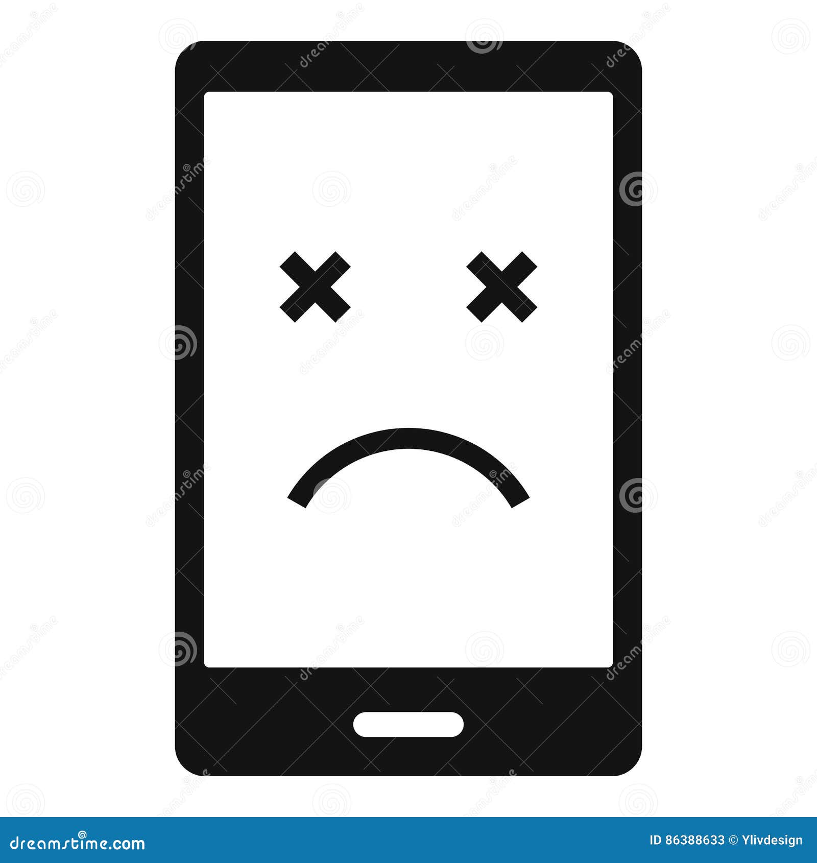 Dead Phone Icon, Simple Style Stock Vector - Illustration of object ...