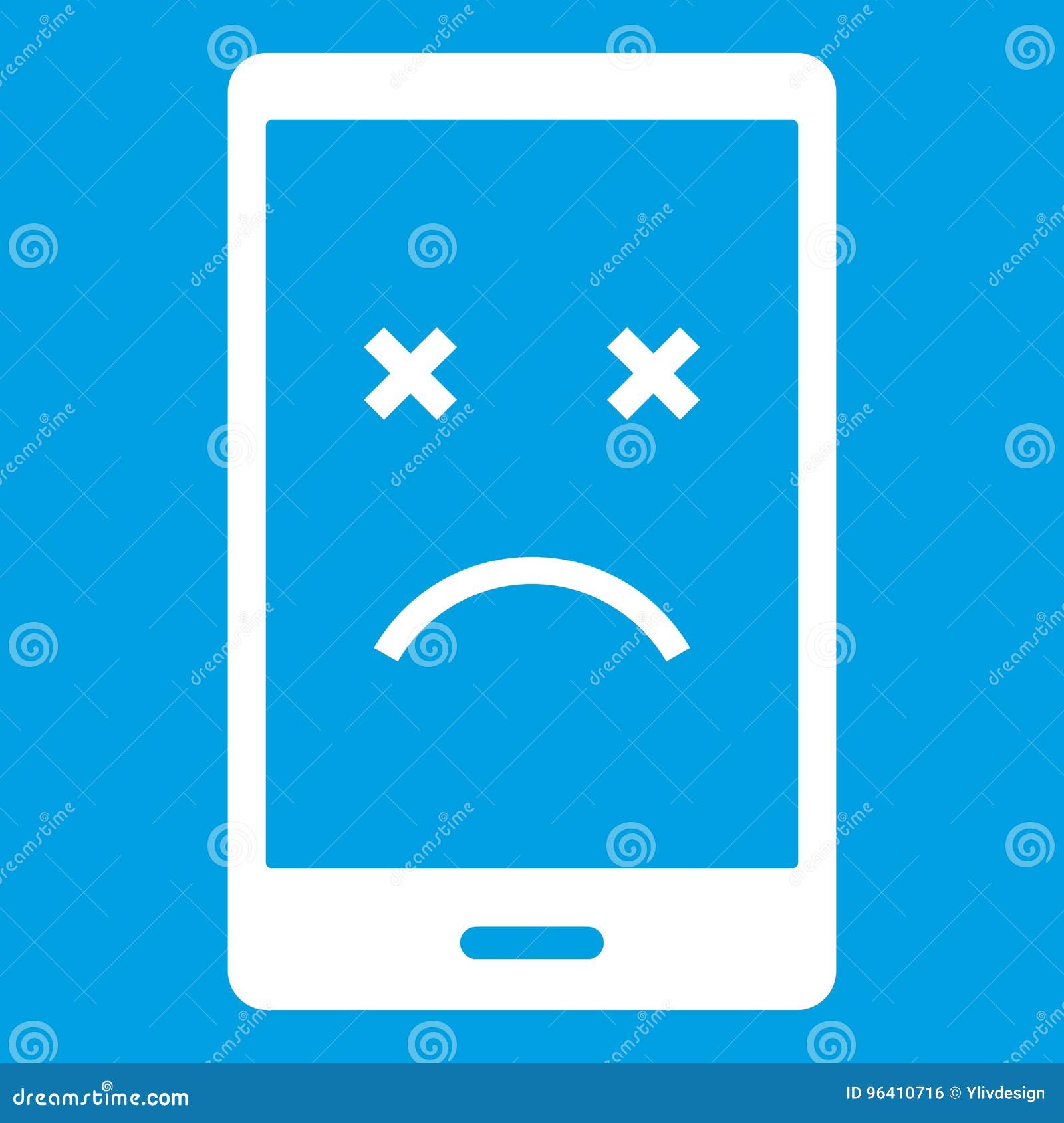 Dead phone icon white stock vector. Illustration of logo - 96410716