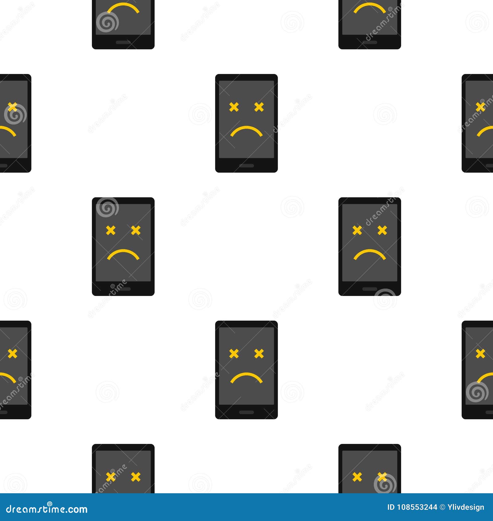 Dead Phone Pattern Seamless Stock Vector - Illustration of call ...