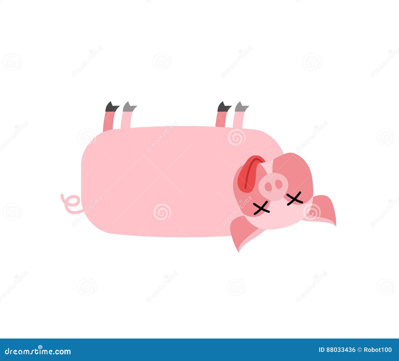 Dead Pig. Farm Animal is Dead Stock Vector - Illustration of death ...