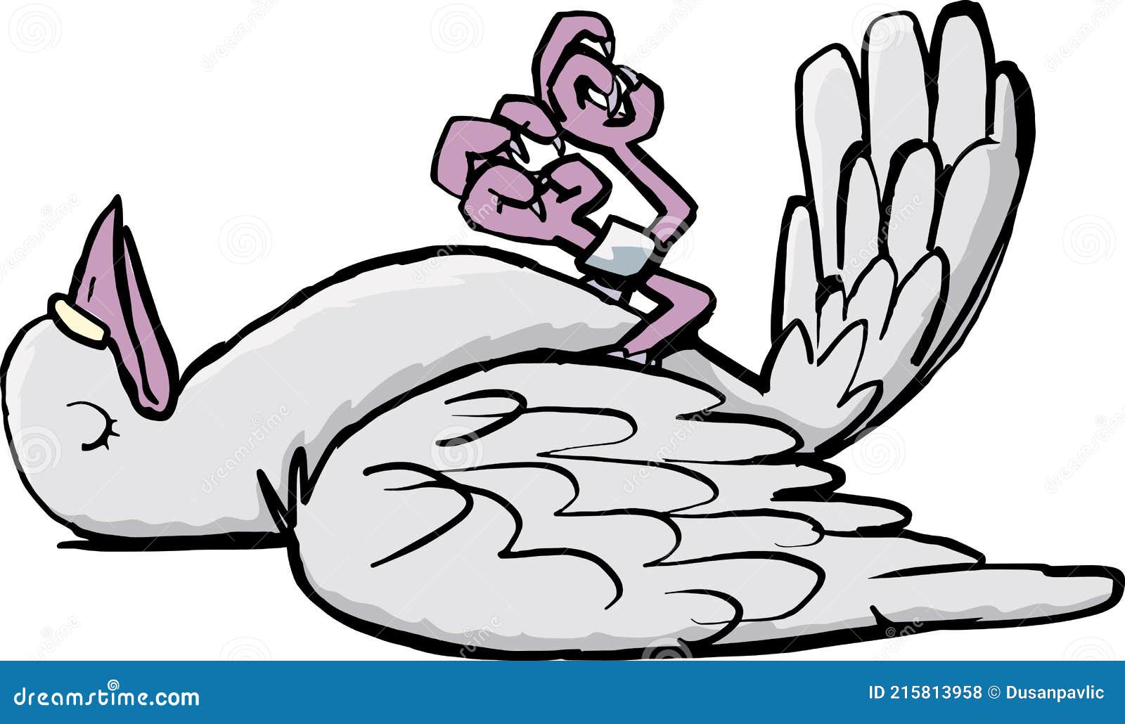 Dead Pigeon Lies on Its Back Stock Vector - Illustration of vector ...