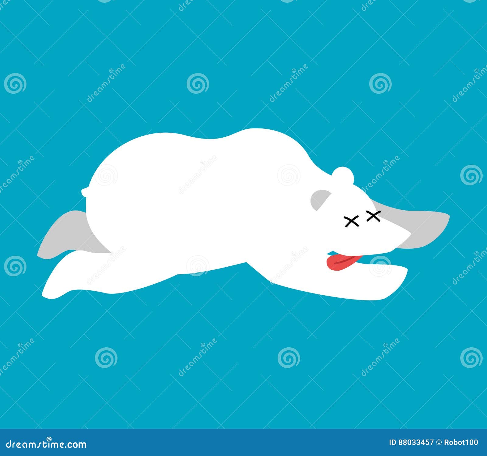 Dead Bear. Wild Animal Deceased. Corpse Of Grizzly Cartoon Vector ...