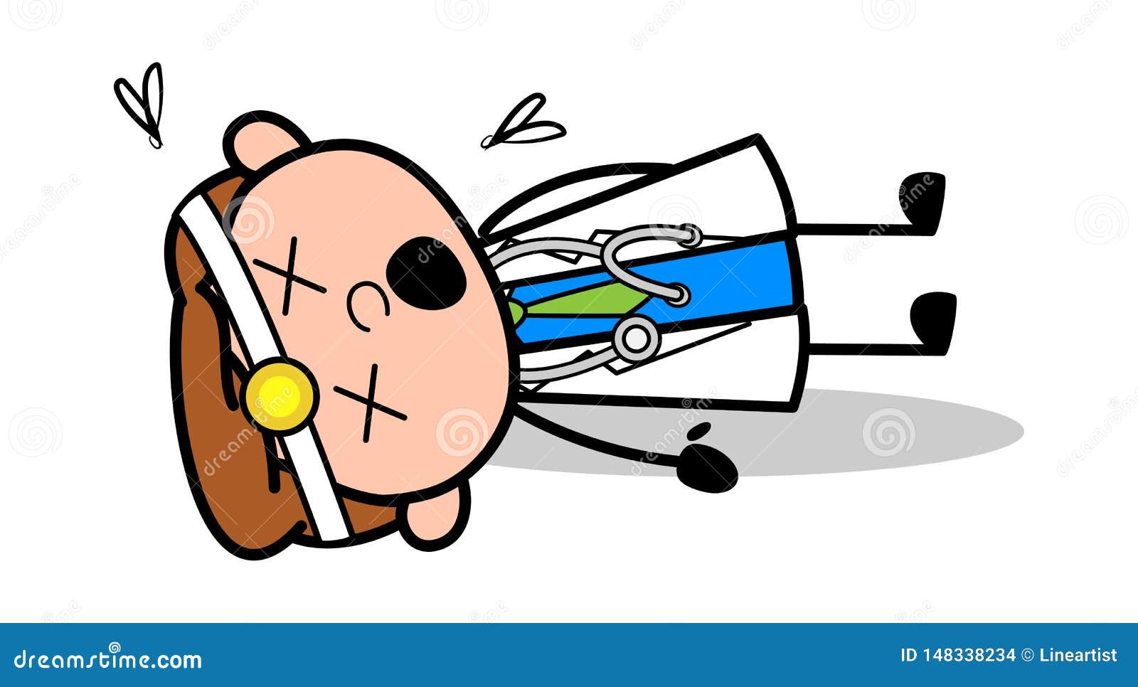 Dead - Professional Cartoon Doctor Vector Illustration Stock ...