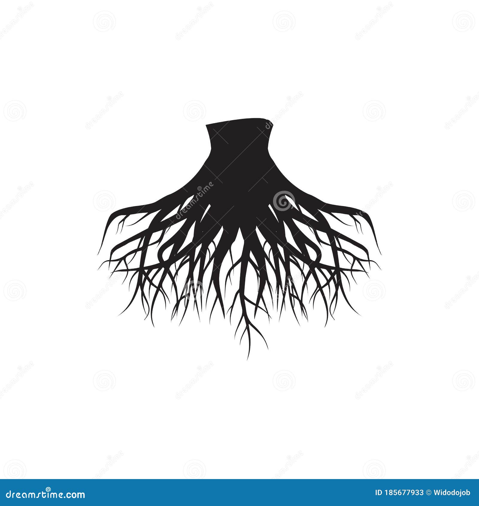 Dead Tree With Roots Silhouette