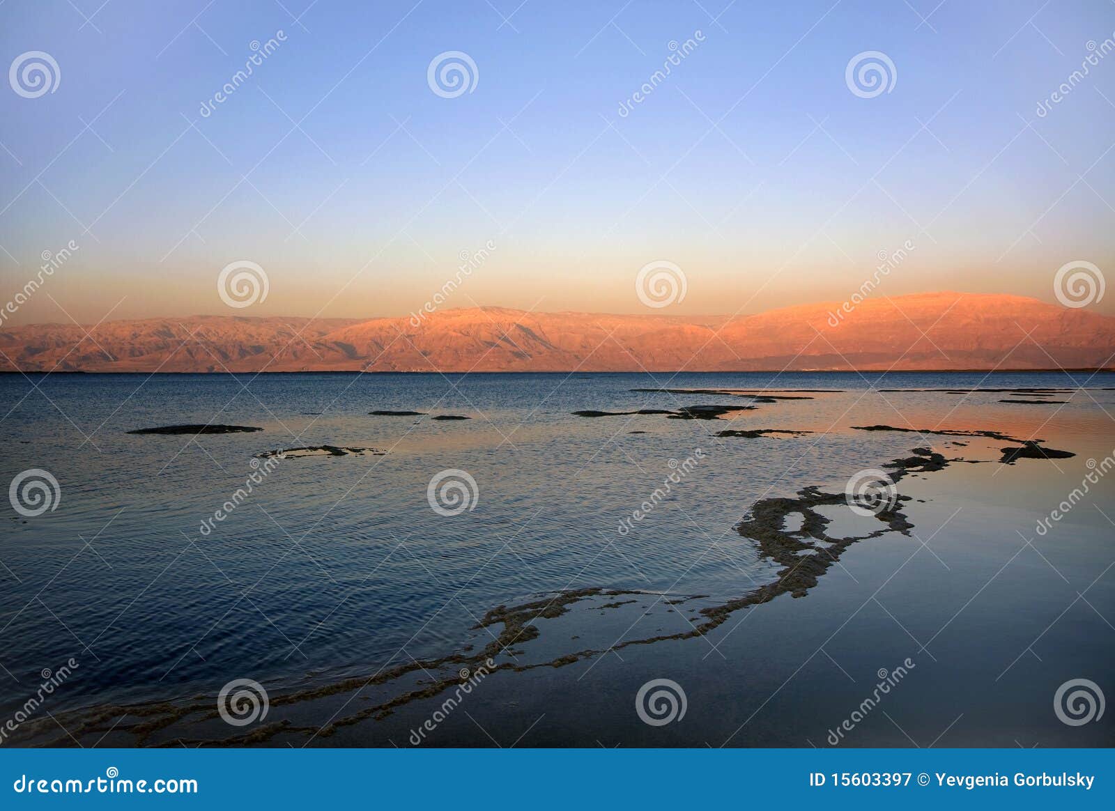 Dead sea at sunset stock image. Image of archaeology - 15603397