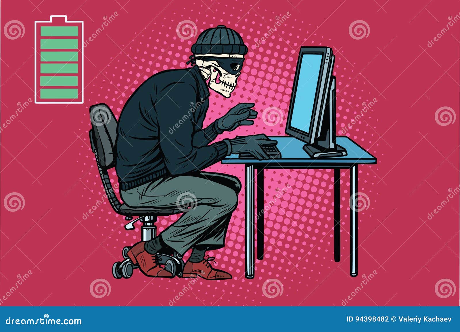 Computer Scammer Vector Cartoon Illustration | CartoonDealer.com #116372635