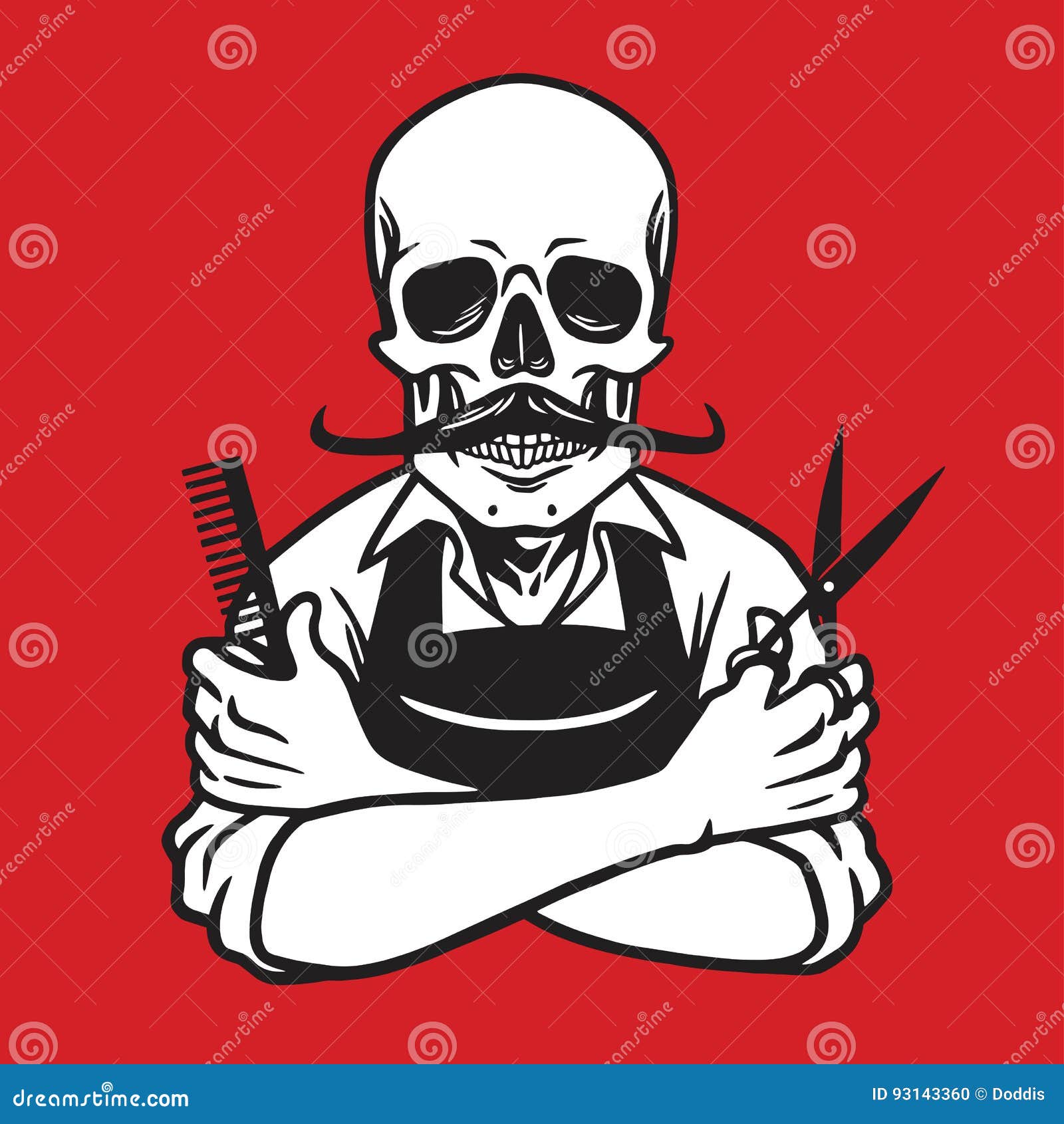 Dead Skull Barber stock vector. Illustration of label - 93143360