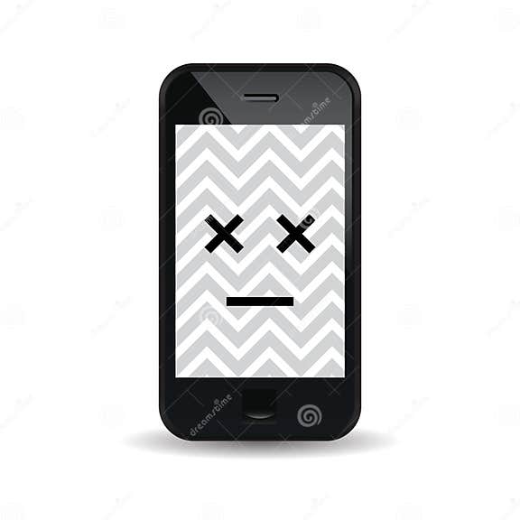 Dead Smartphone stock vector. Illustration of hacked - 29022298
