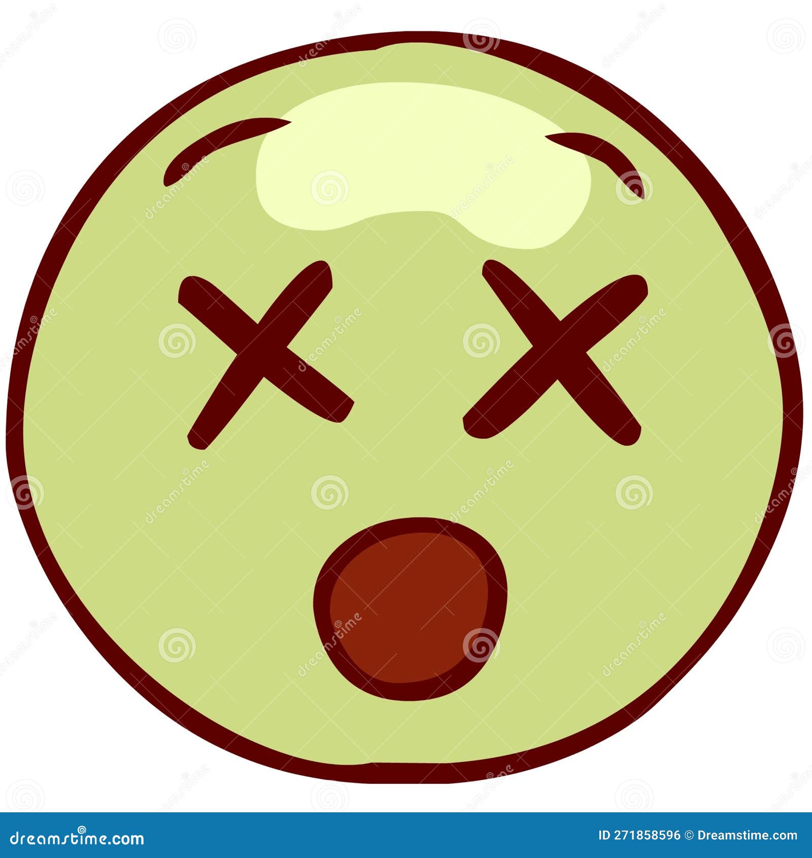 Dead face emoji stock illustration. Illustration of logo - 271858596