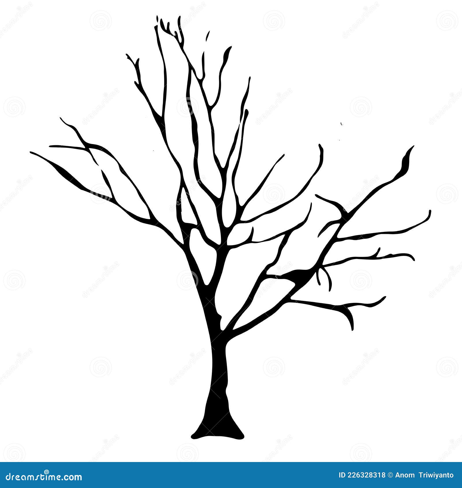Dead Tree Branch Vector Silhouette Stock Vector - Illustration of ...