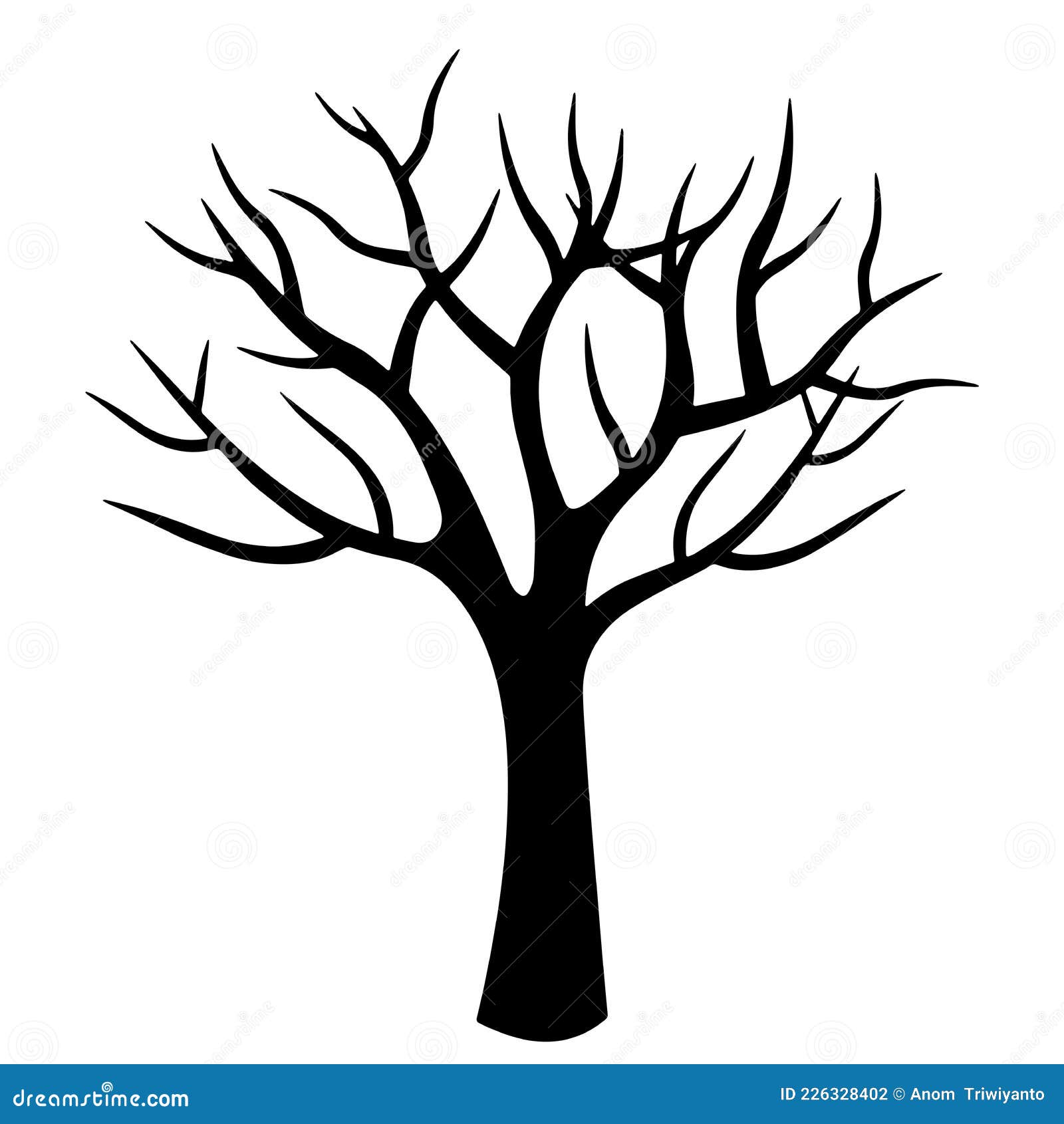 Dead Tree Branch Vector Silhouette Stock Vector - Illustration of shape ...