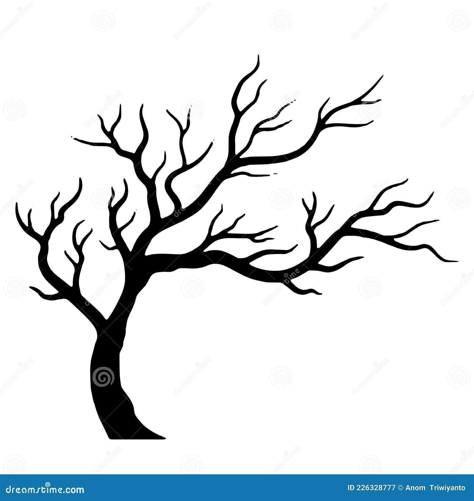 Dead Tree Branch Vector Silhouette Stock Vector - Illustration of ...