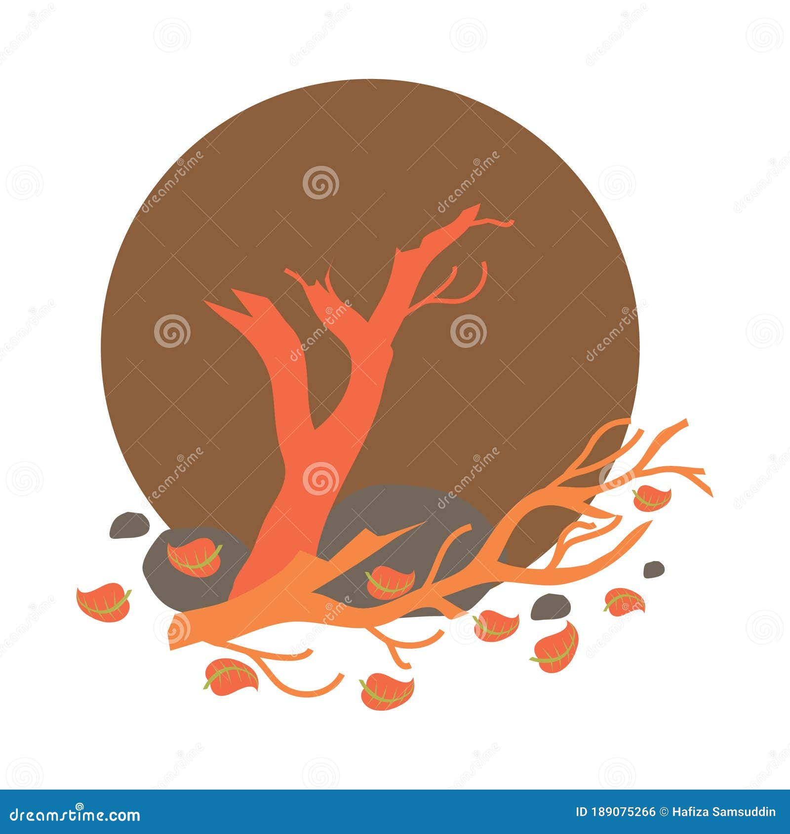Dead Tree with Broken Branches. Vector Illustration Decorative Design ...