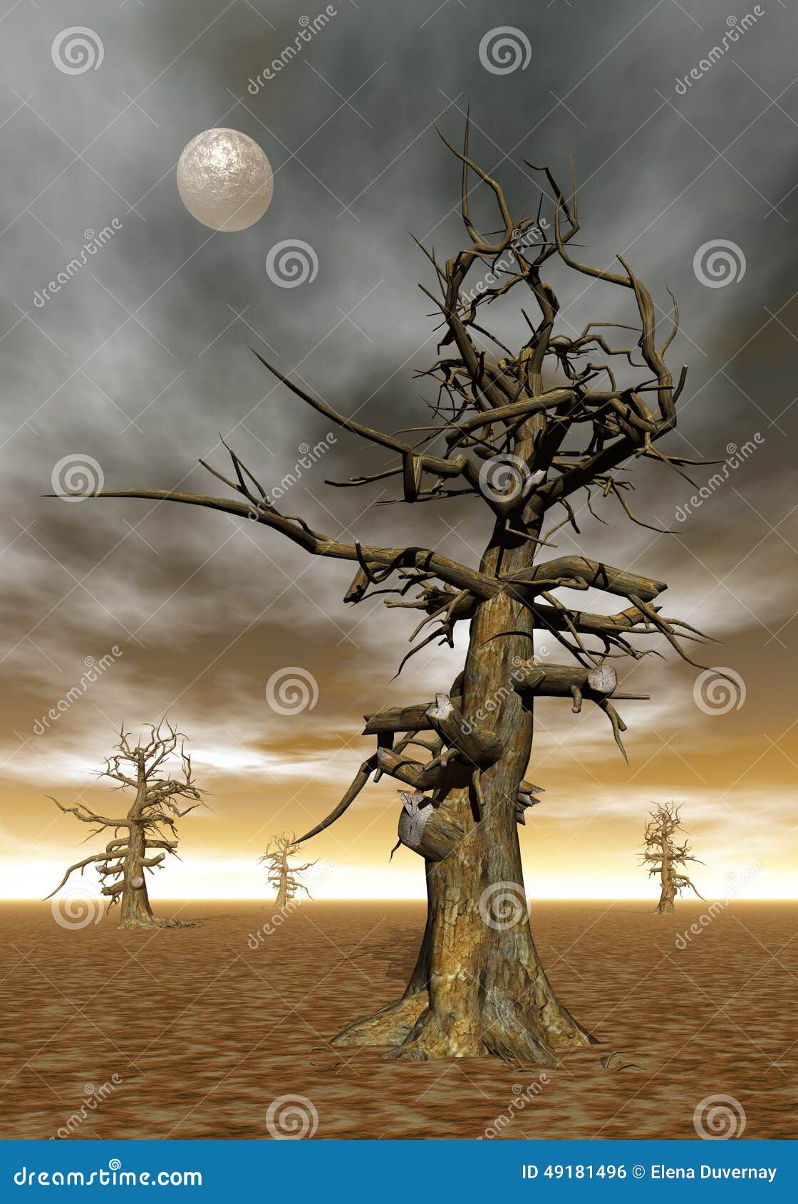 Dead tree - 3D render stock illustration. Illustration of graphic ...