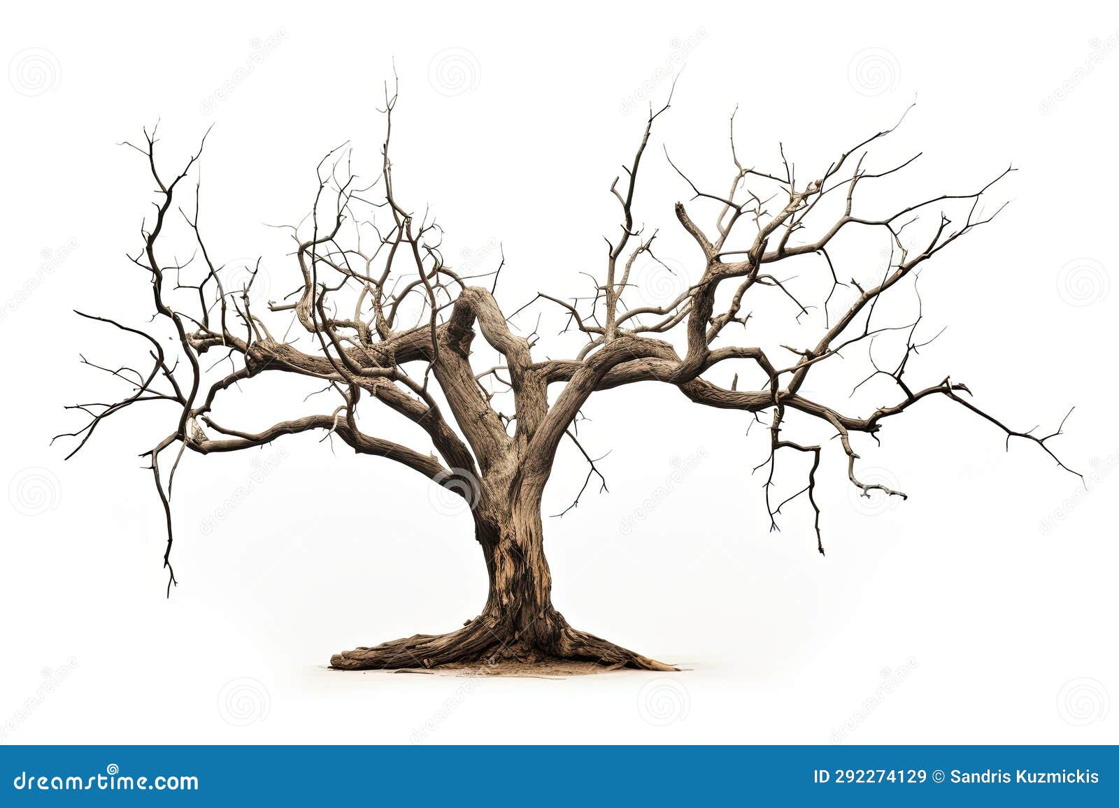 Dead Tree Isolated on White Background. Generative AI Stock ...