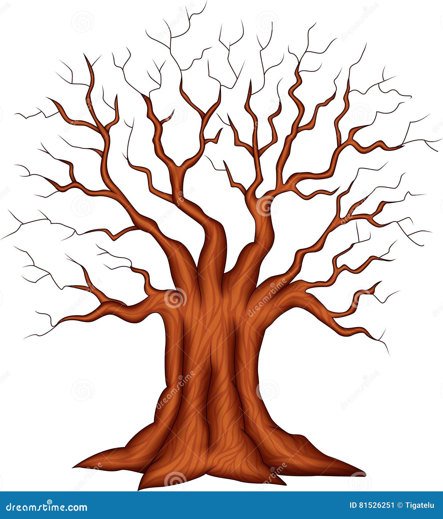 Dead Tree Isolated on White Background Stock Vector - Illustration of ...