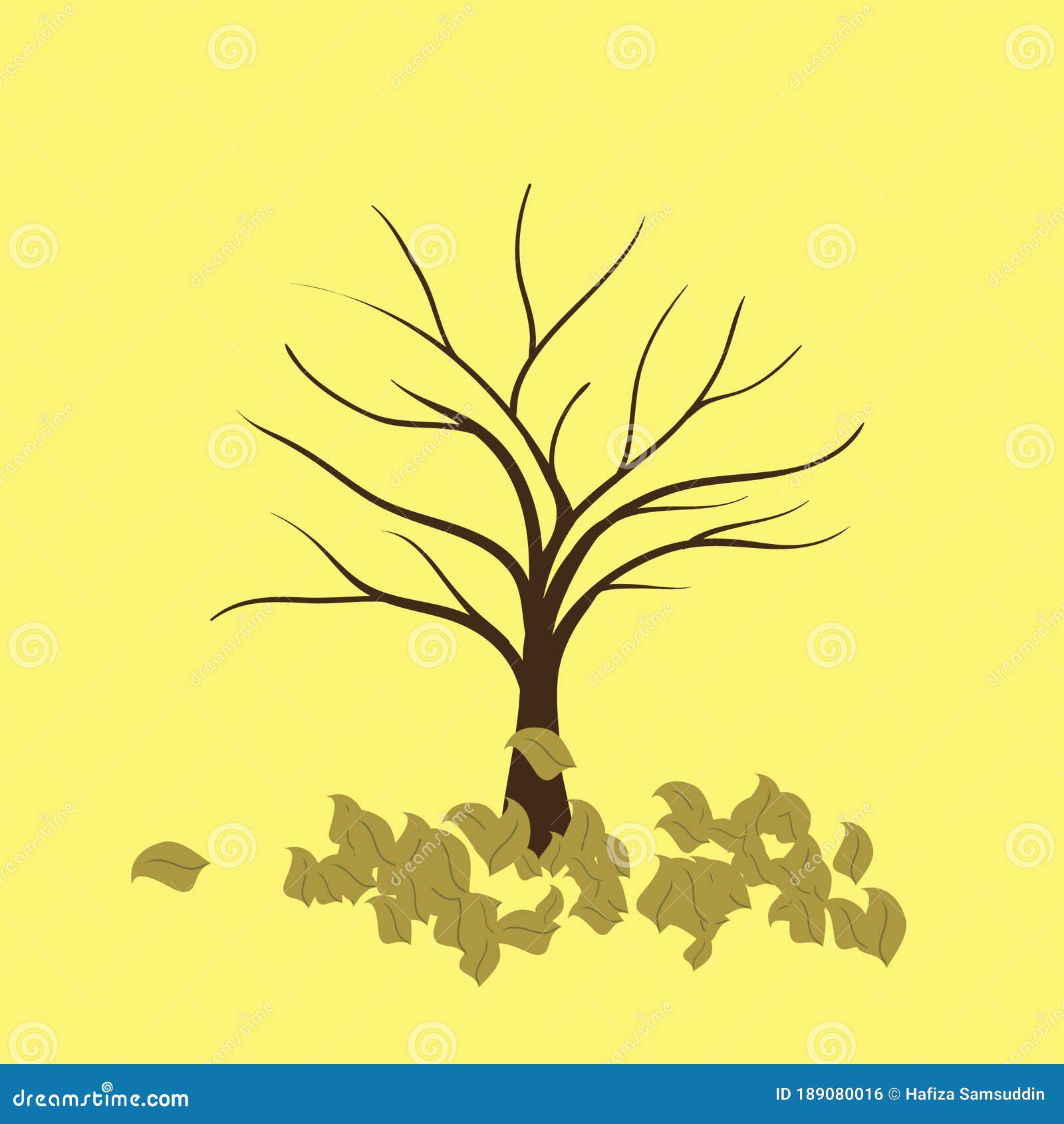Dead Tree Leaves Falling. Vector Illustration Decorative Design Stock ...