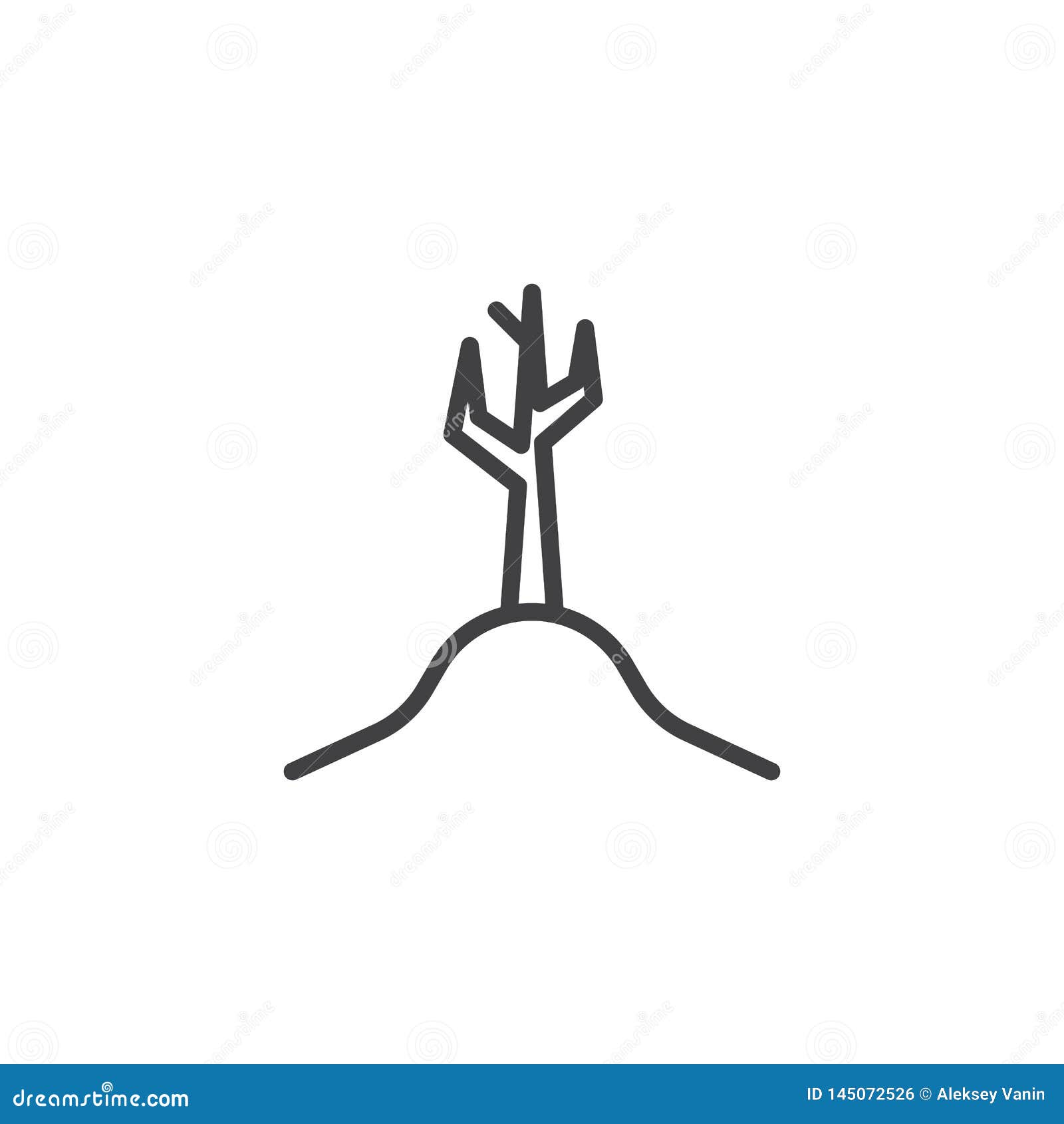 Dead Tree without Leaves Line Icon Stock Vector - Illustration of ...