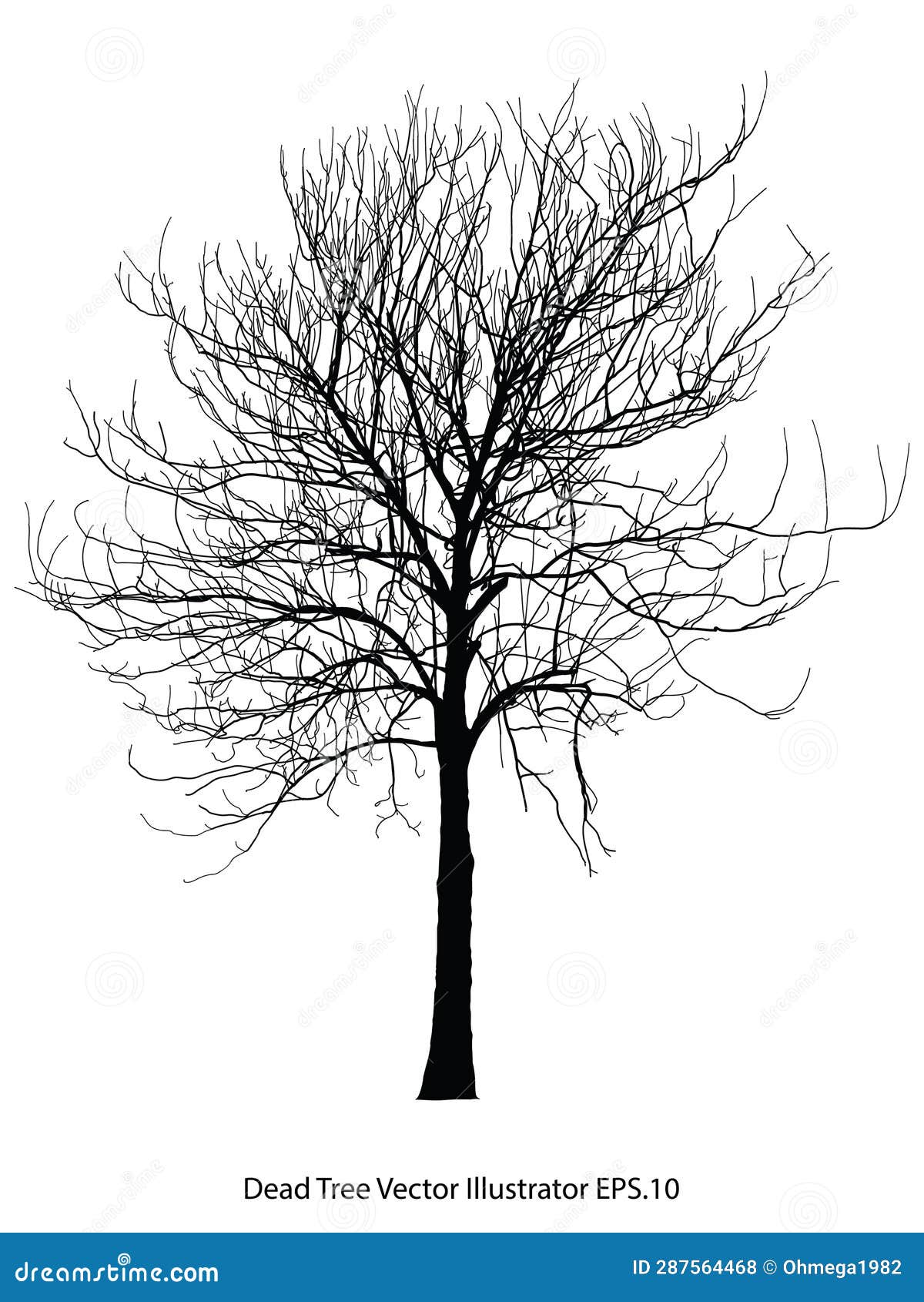 Dead Tree without Leaves Vector Illustration Sketched, EPS 10. Stock ...