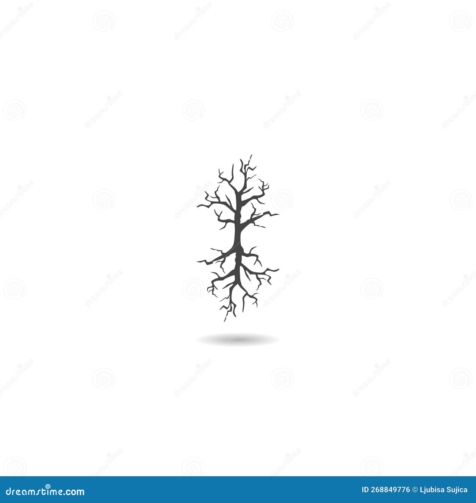 Dead Tree Logo Icon with Shadow Stock Vector - Illustration of warm ...