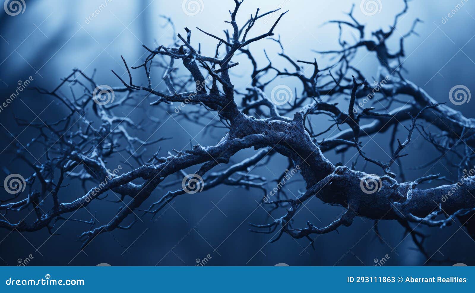 A Dead Tree with No Leaves in the Dark Stock Illustration ...