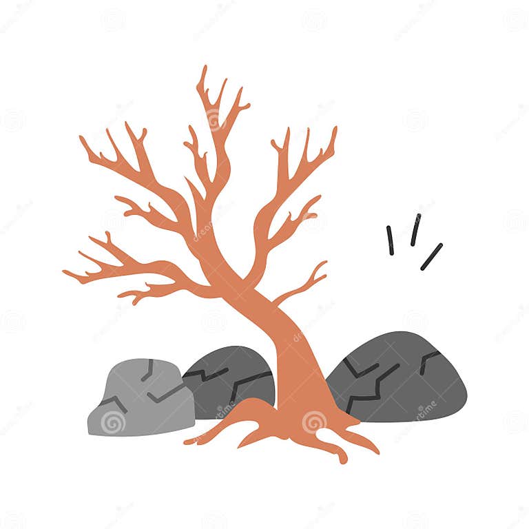 Dead Tree Representing the Impact of Deforestation Stock Vector ...