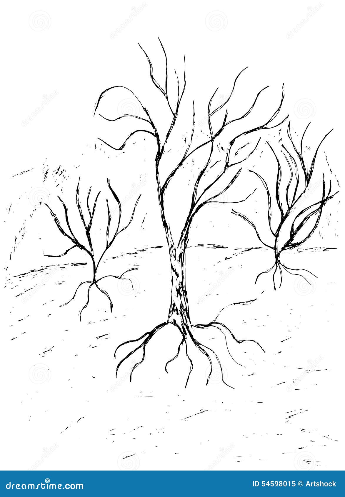 Dead Tree Sketch stock vector. Illustration of sketched - 54598015