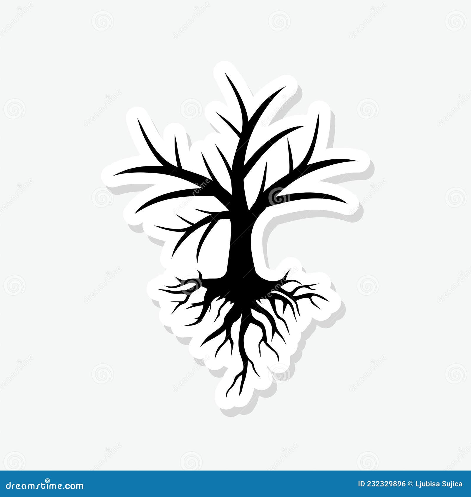 Dead Tree Sticker Icon Isolated on White Background Stock Vector ...